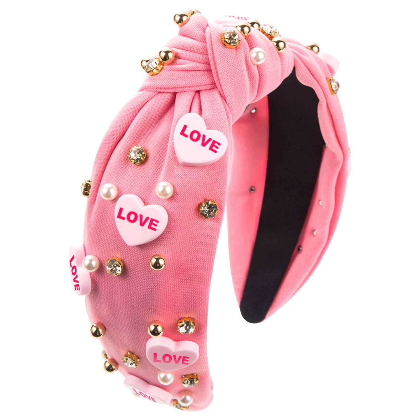 Valentine’s Day Headband for Women Love Heart Headband Jeweled Crystal ...