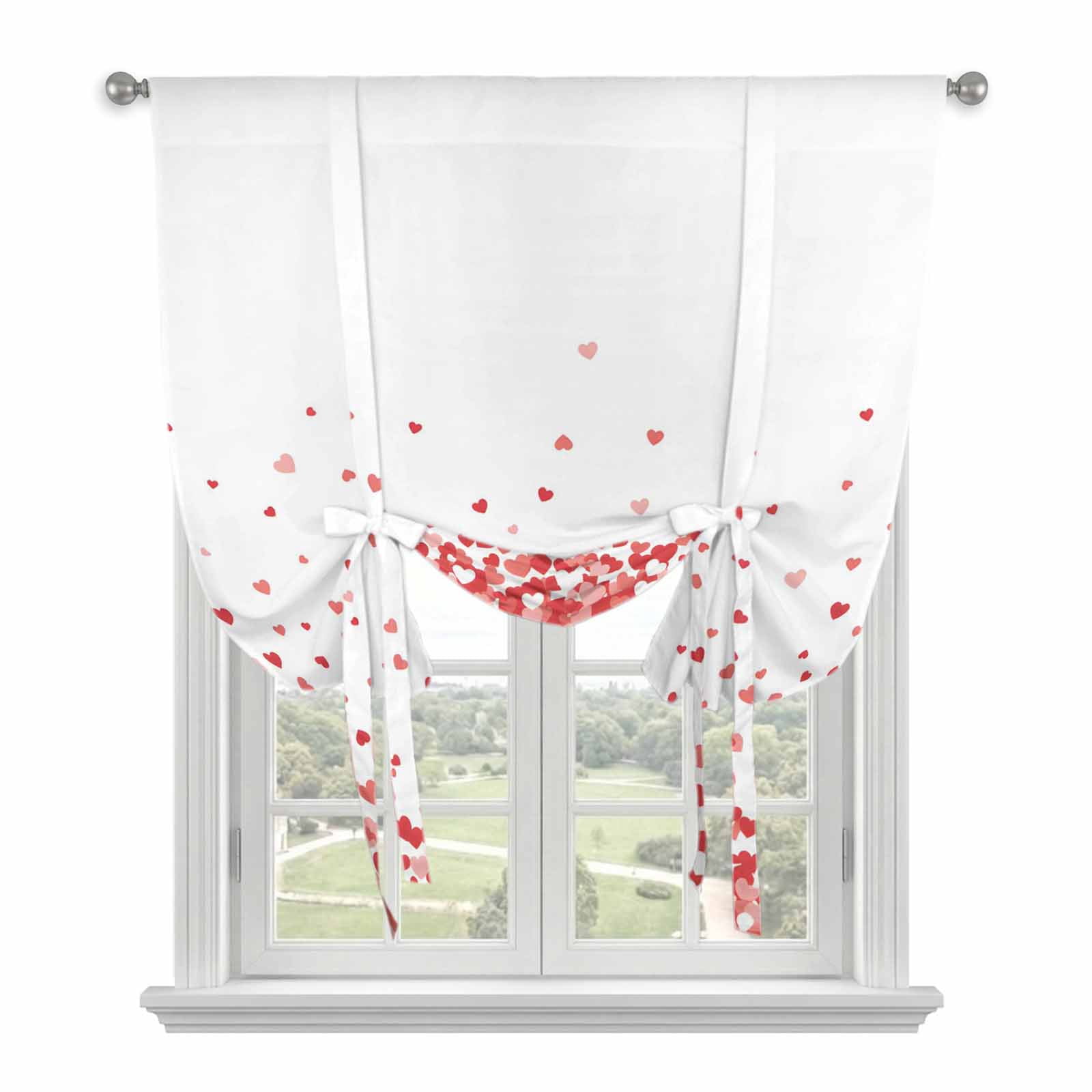 Valentine's Day Heart Balloon Curtains for Windows, Bedroom Curtains 54 ...
