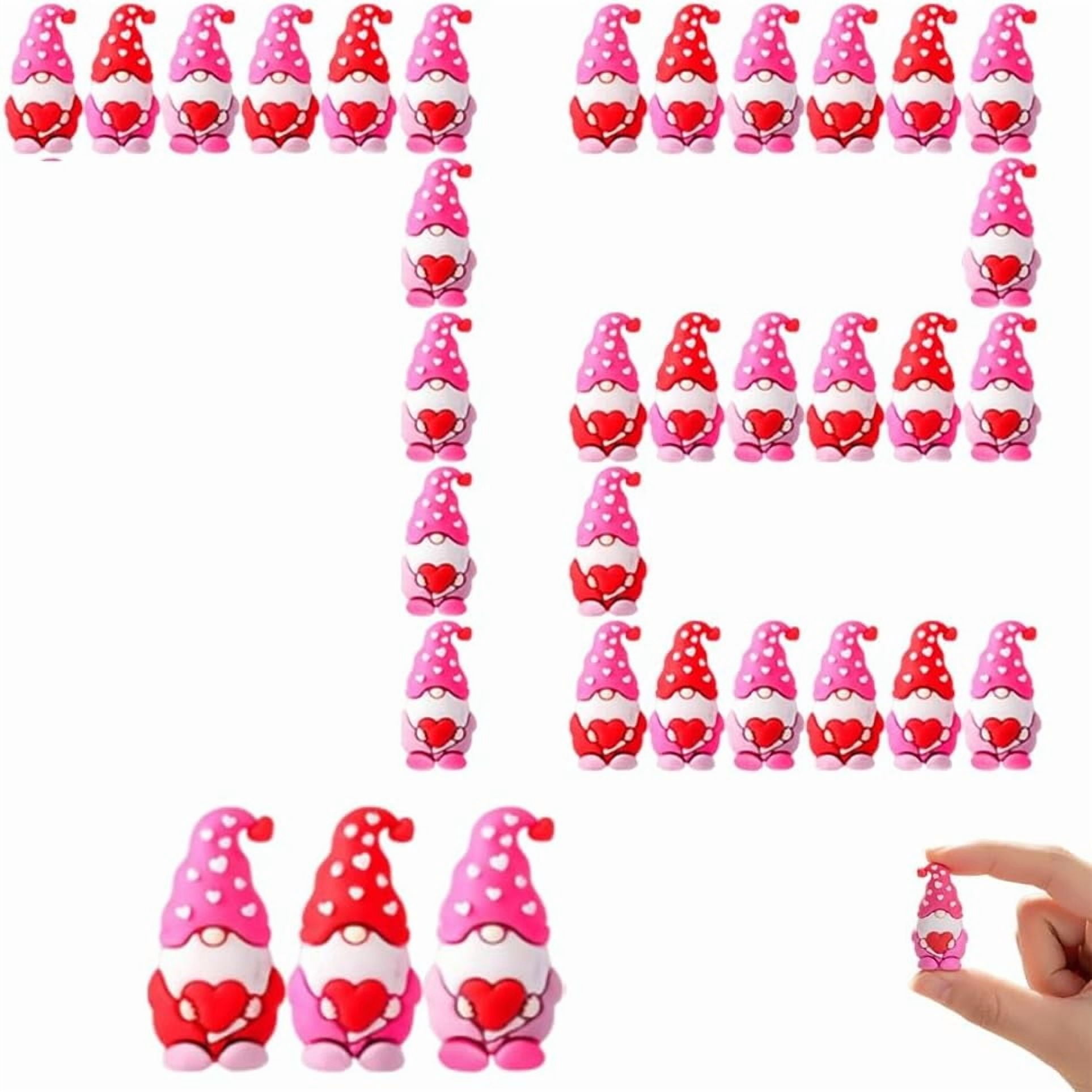 Valentine's Day Heart Gnomes, Rubber Mini Gnomes Figurines for Gift ...