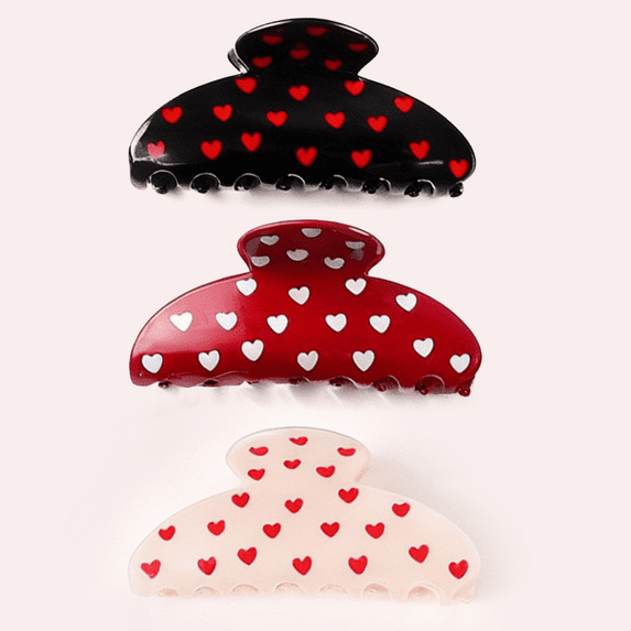 Valentine's Day Heart Hair Clip, High-End Women's Hair Clip, Shark Clip ...