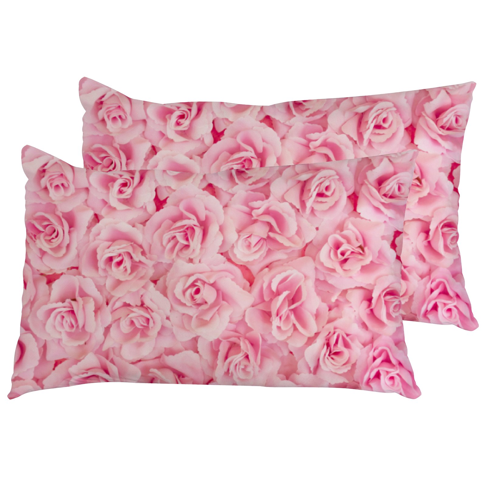 Valentine's Day Heart Pillow Covers, Pink Roses Modern Farmhouse ...