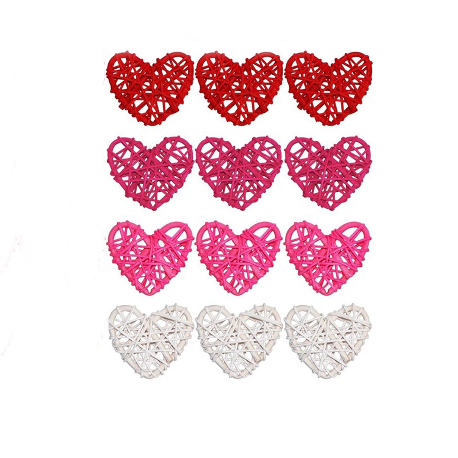 Valentine's Day Heart Rattan Wicker Balls Heart Shape Hanging Ornaments for Wedding Party ...