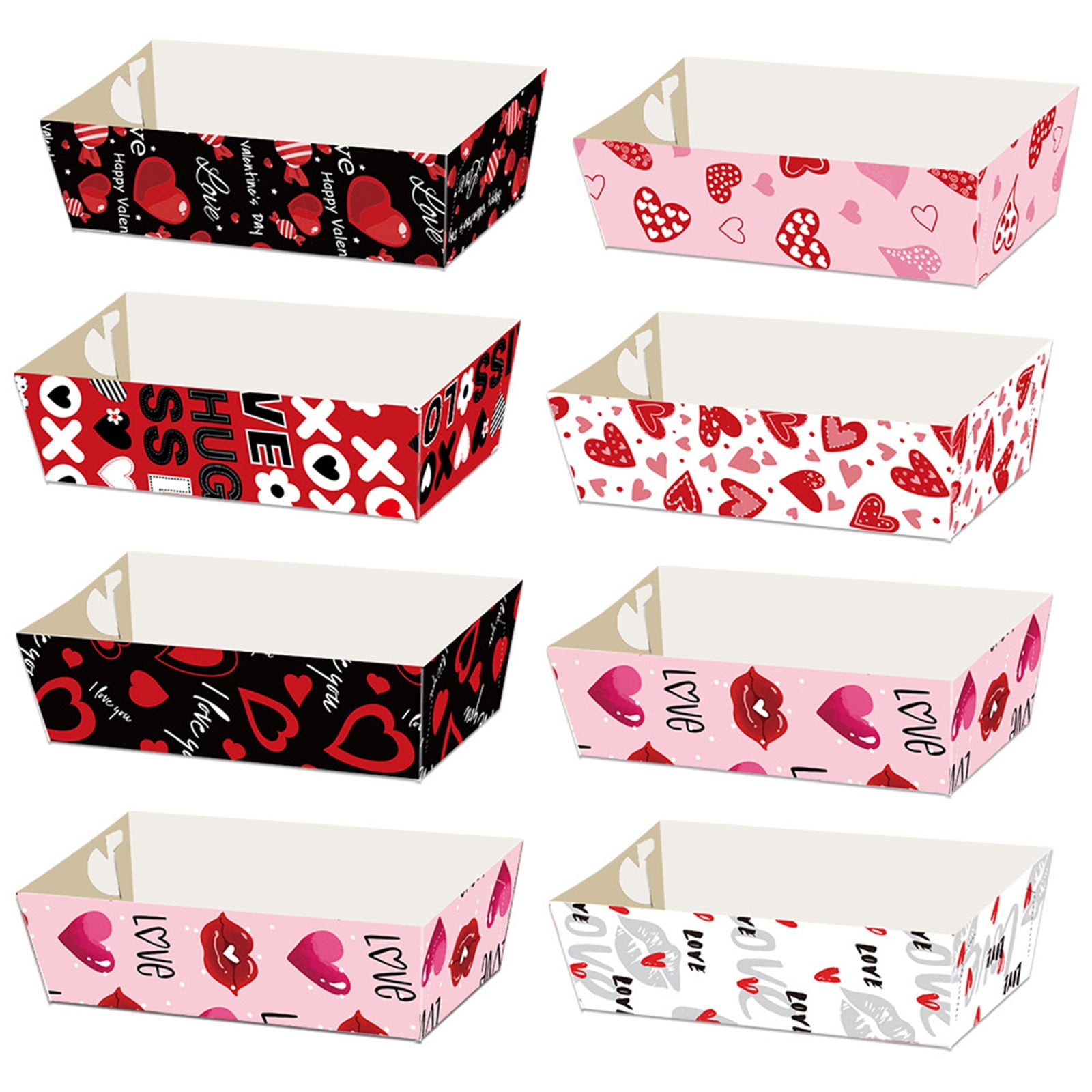 Valentine's Day Heart Shaped Snack Box Container Party Decoration, Pink ...