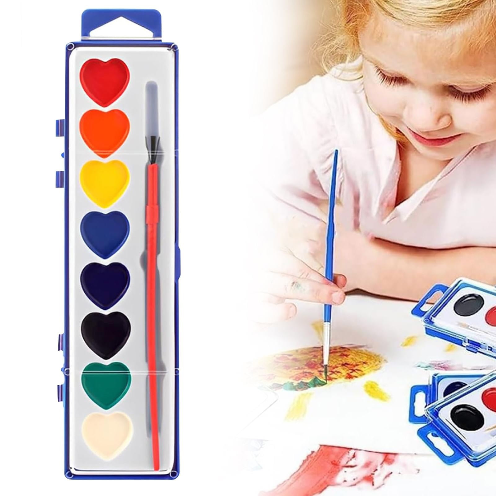 Valentine's Day Heart Shaped Watercolor Painting Set For Kids Washable ...