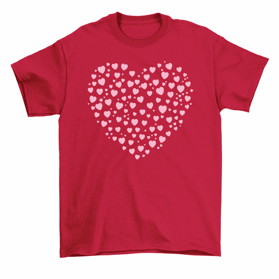 Valentine's Day Heart Shapes Cute Pink Hearts Pattern T-Shirt Women ...