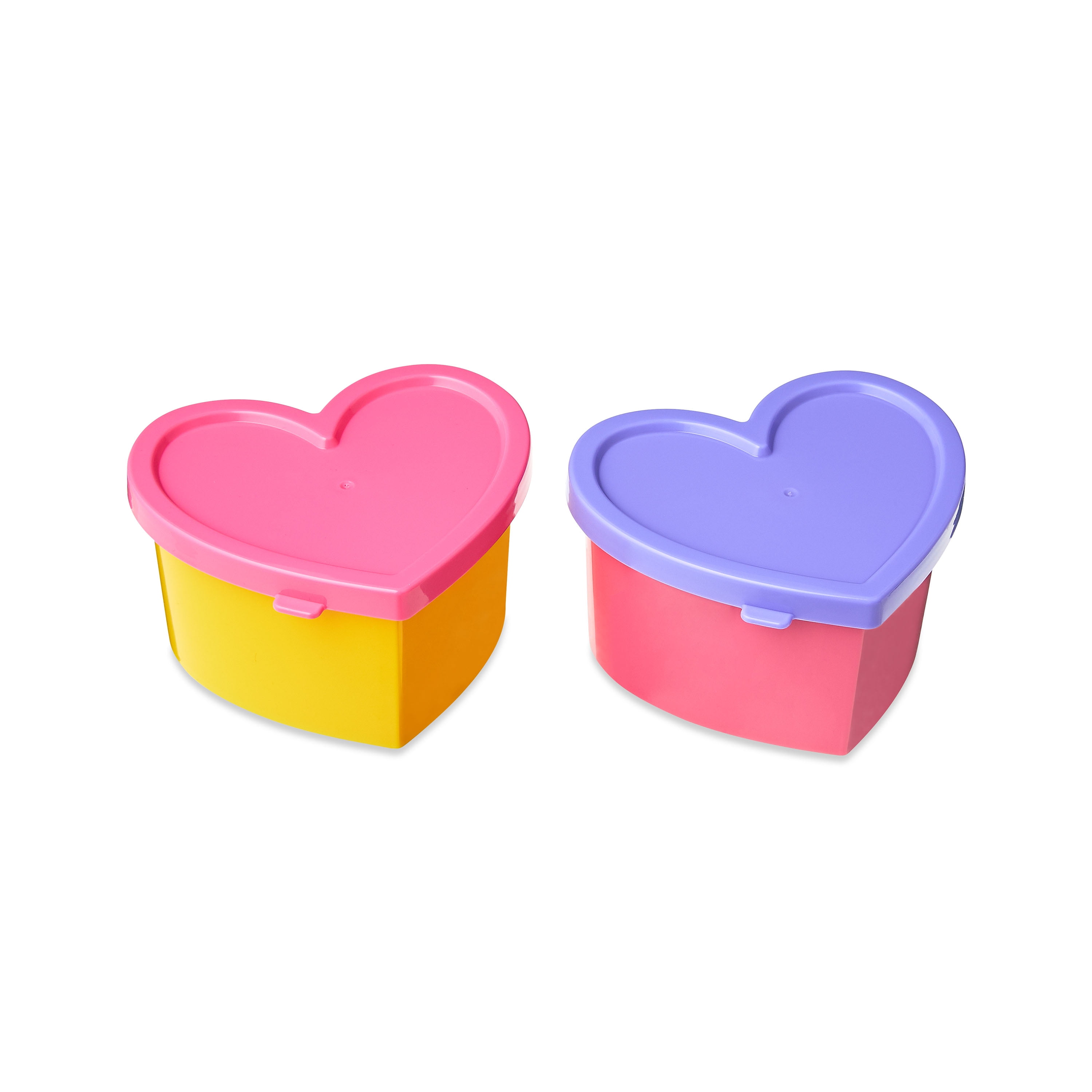 Valentine's Day Heart Snack Containers, Pink and Yellow, Set of 2, by ...