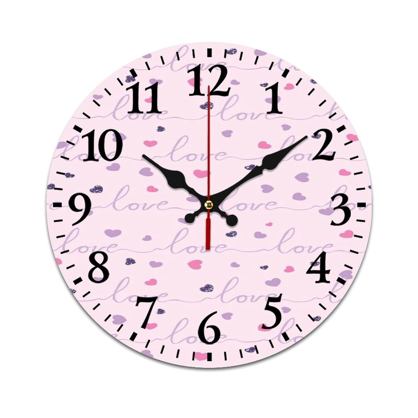 Valentine's Day Heart Wall Clock Modern Design Clocks Wall Hanging Home ...