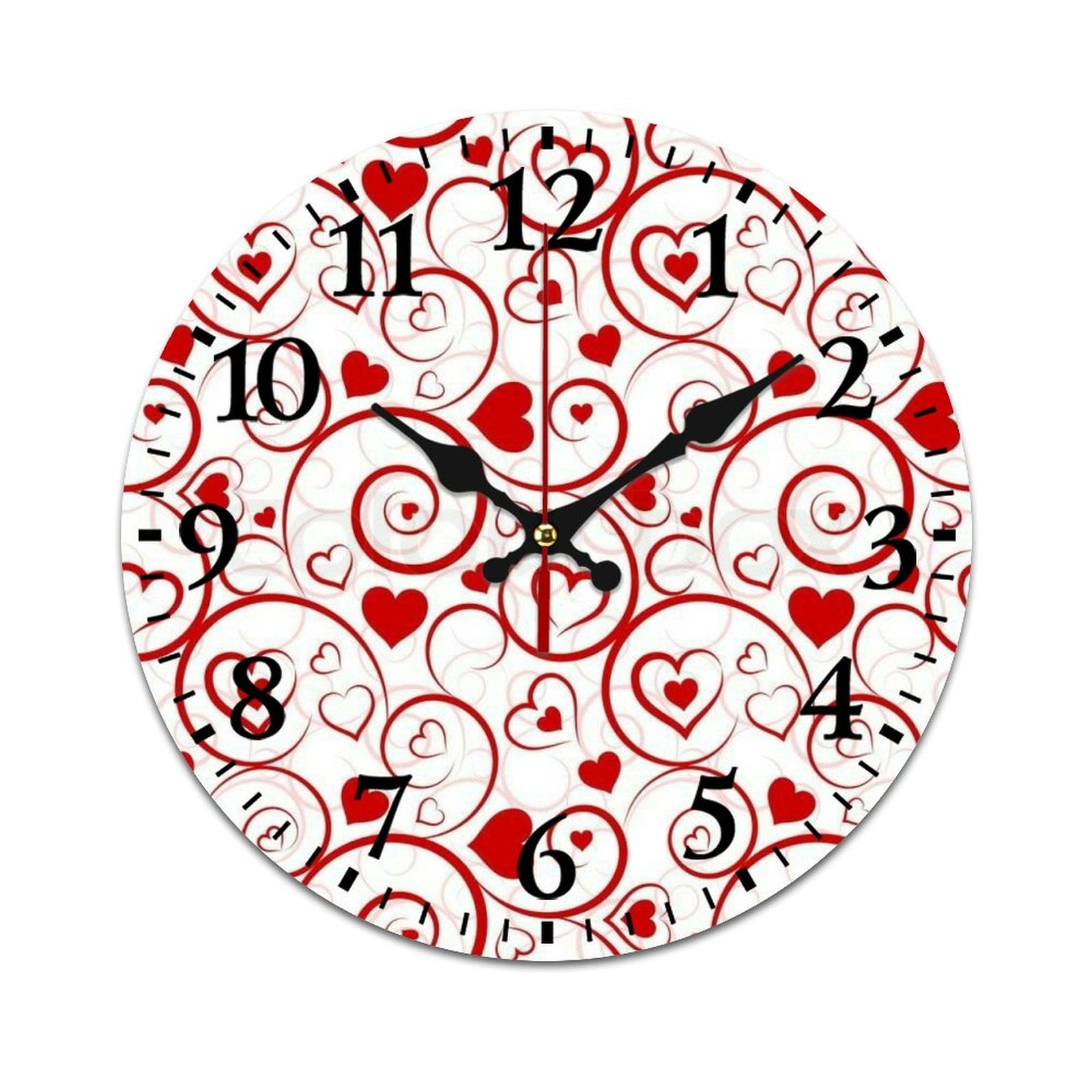 Valentine's Day Heart Wall Clock Modern Design Clocks Wall Hanging Home ...