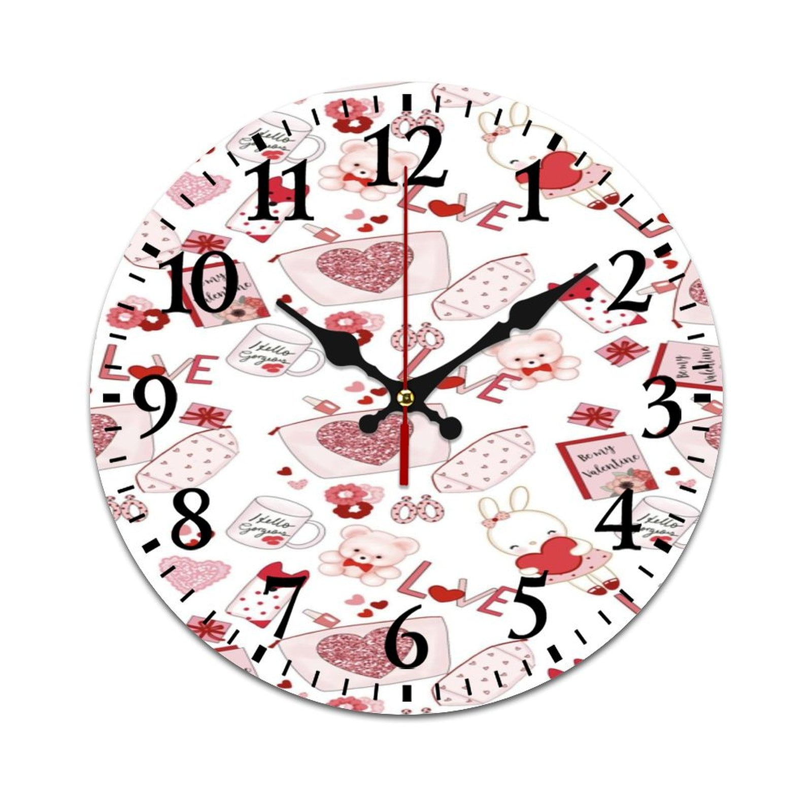 Valentine's Day Heart Wall Clock Modern Design Clocks Wall Hanging Home ...