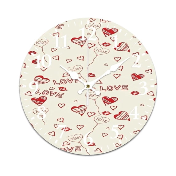 Valentine's Day Heart Wall Clock Modern Design Clocks Wall Hanging Home ...