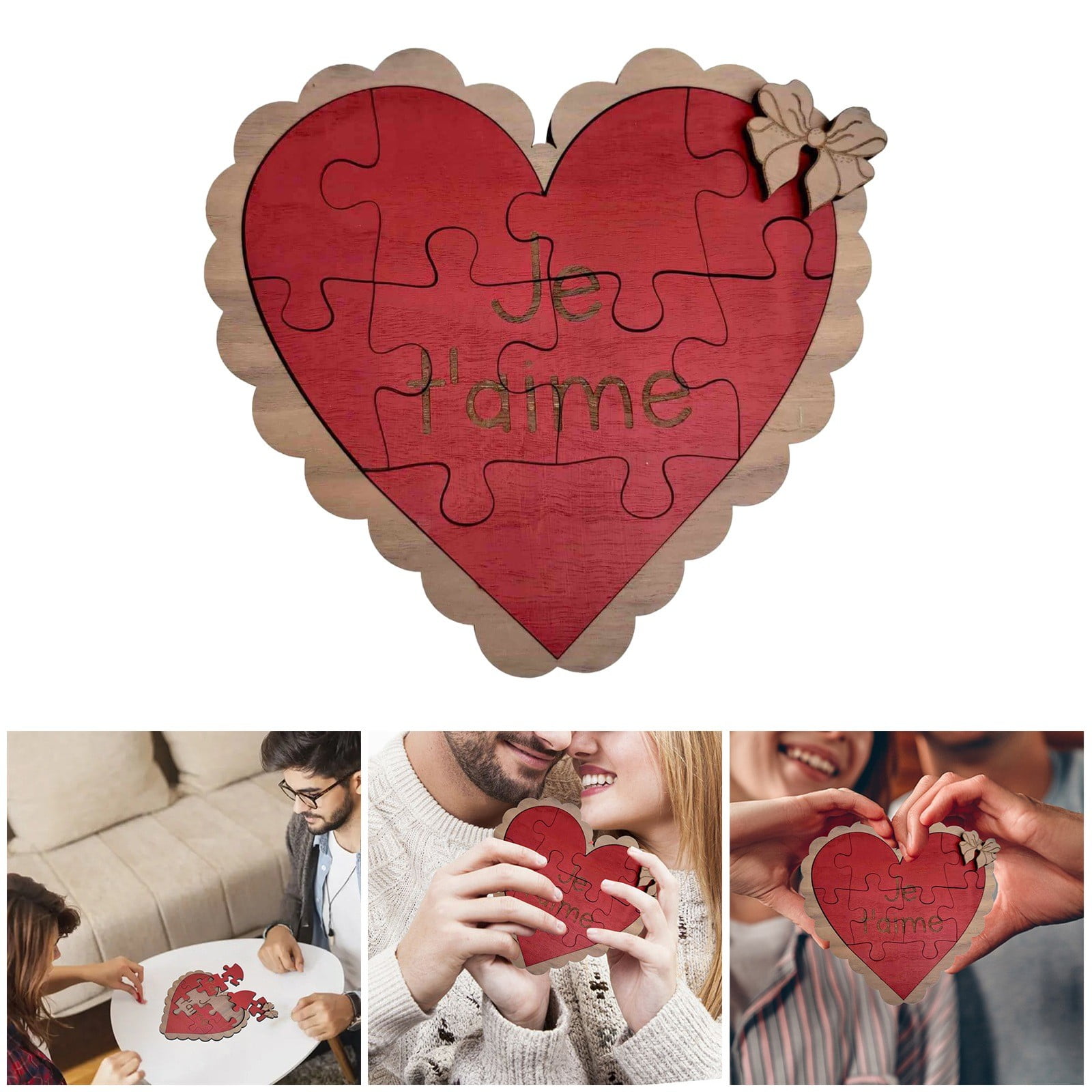 Valentine's Day Heart Wooden Puzzle Valentine's Day Heart Shaped Puzzle ...