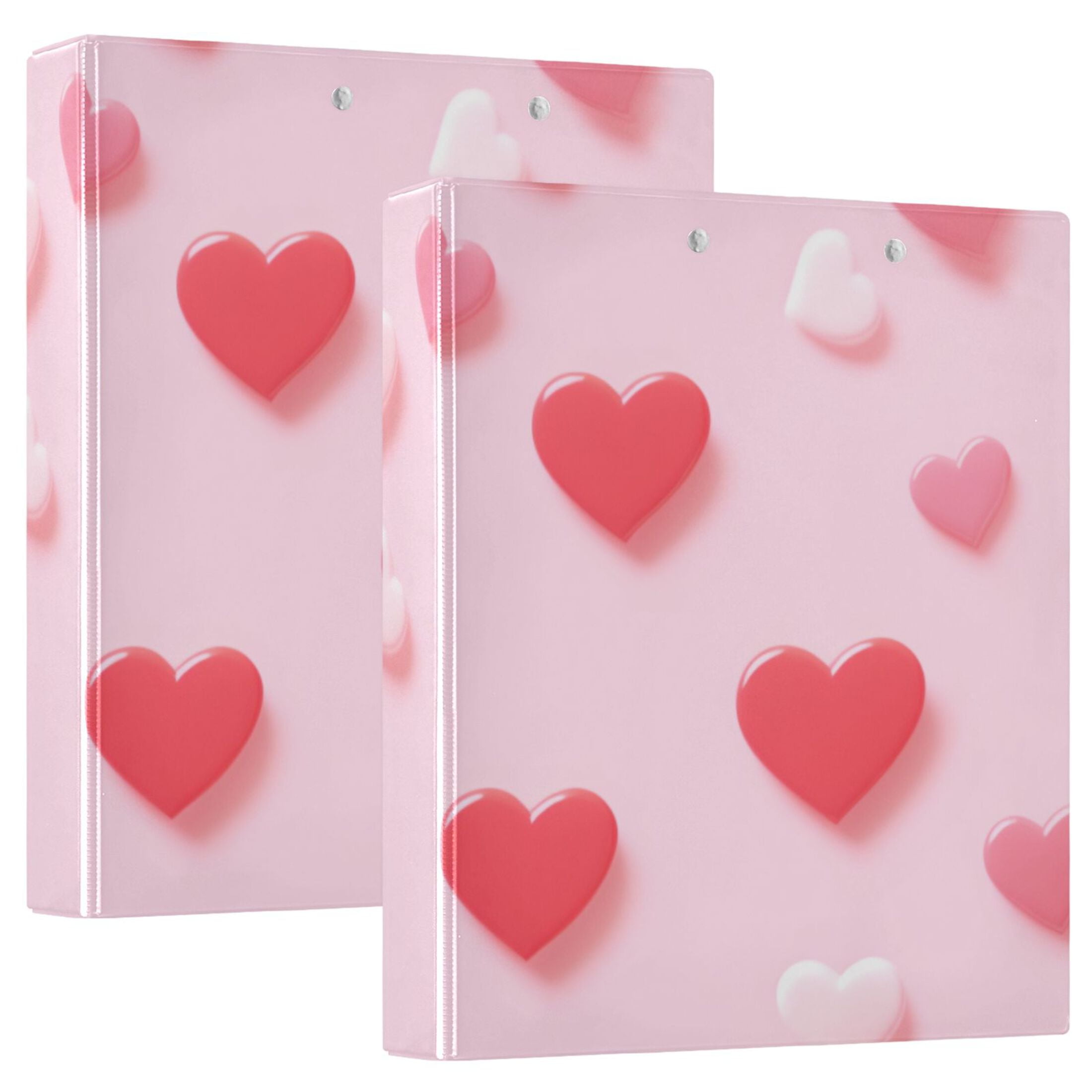 Valentine's Day Hearts 3 Ring Binders 1.5 inch Hardcover File Folders ...