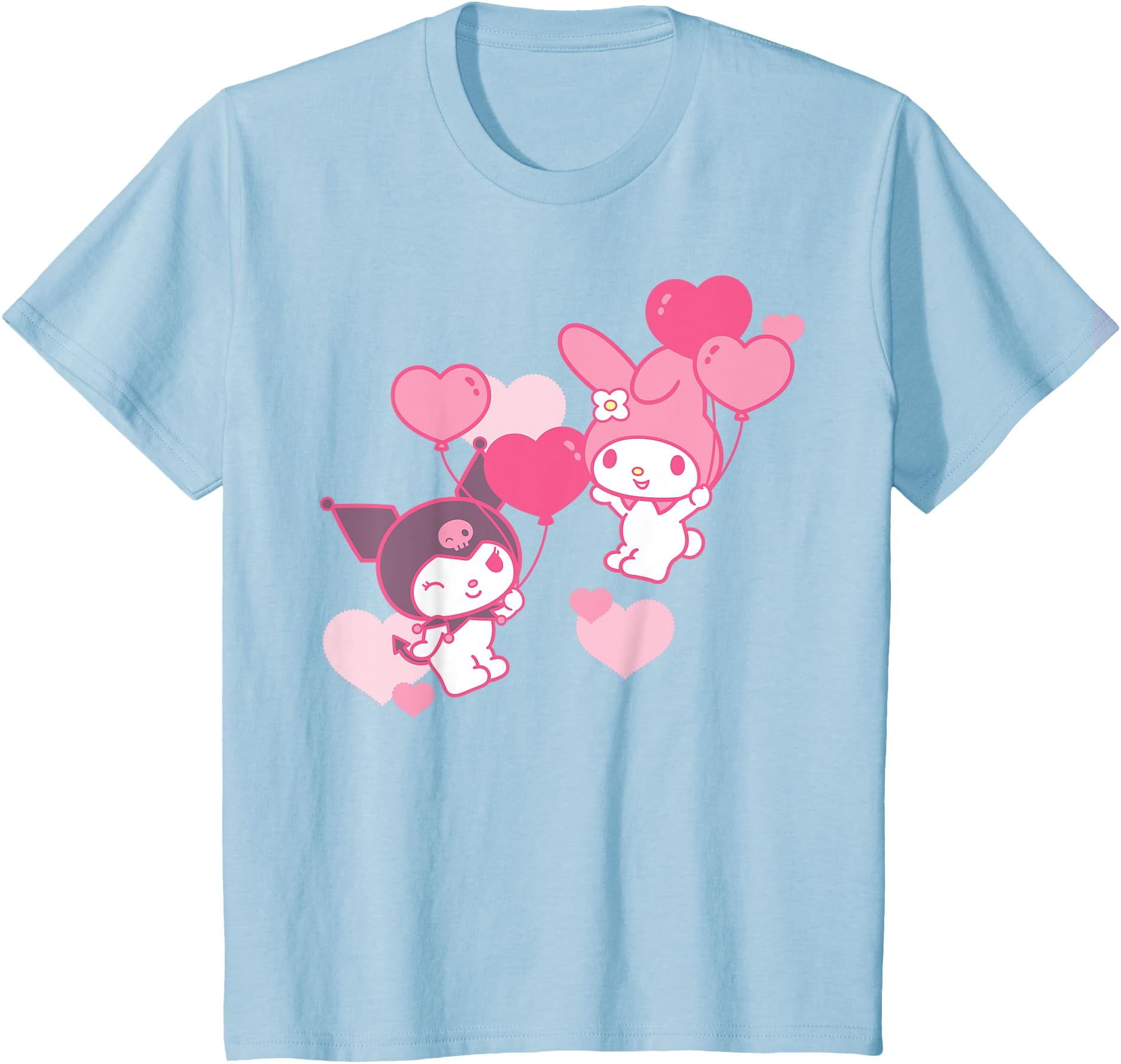 Valentine's Day Hearts Kuromi and Melody Kids T-Shirt,Daisy color,size YXS - Walmart.com