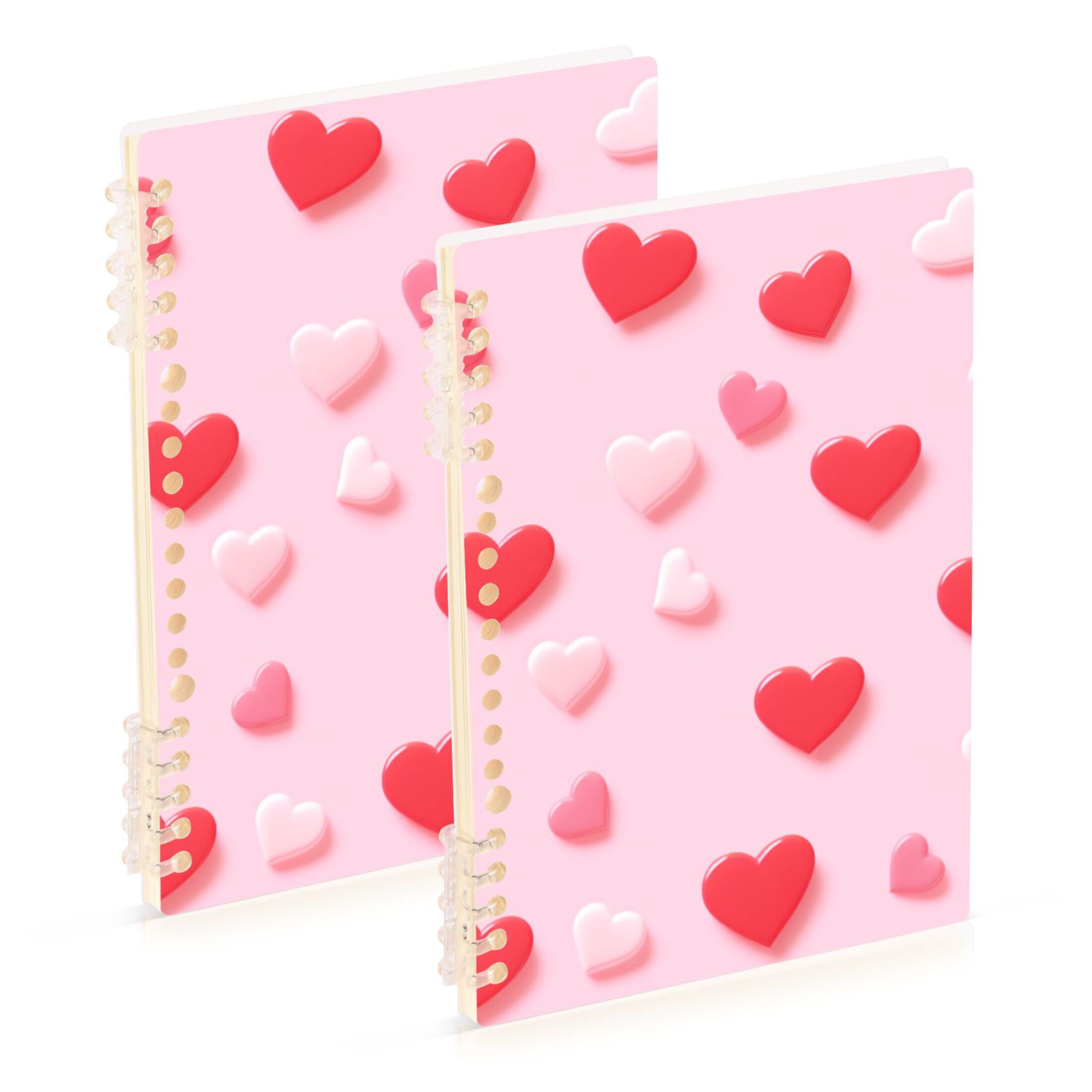 Valentine's Day Hearts Ring Binder Notebook Journey Note Diary College ...