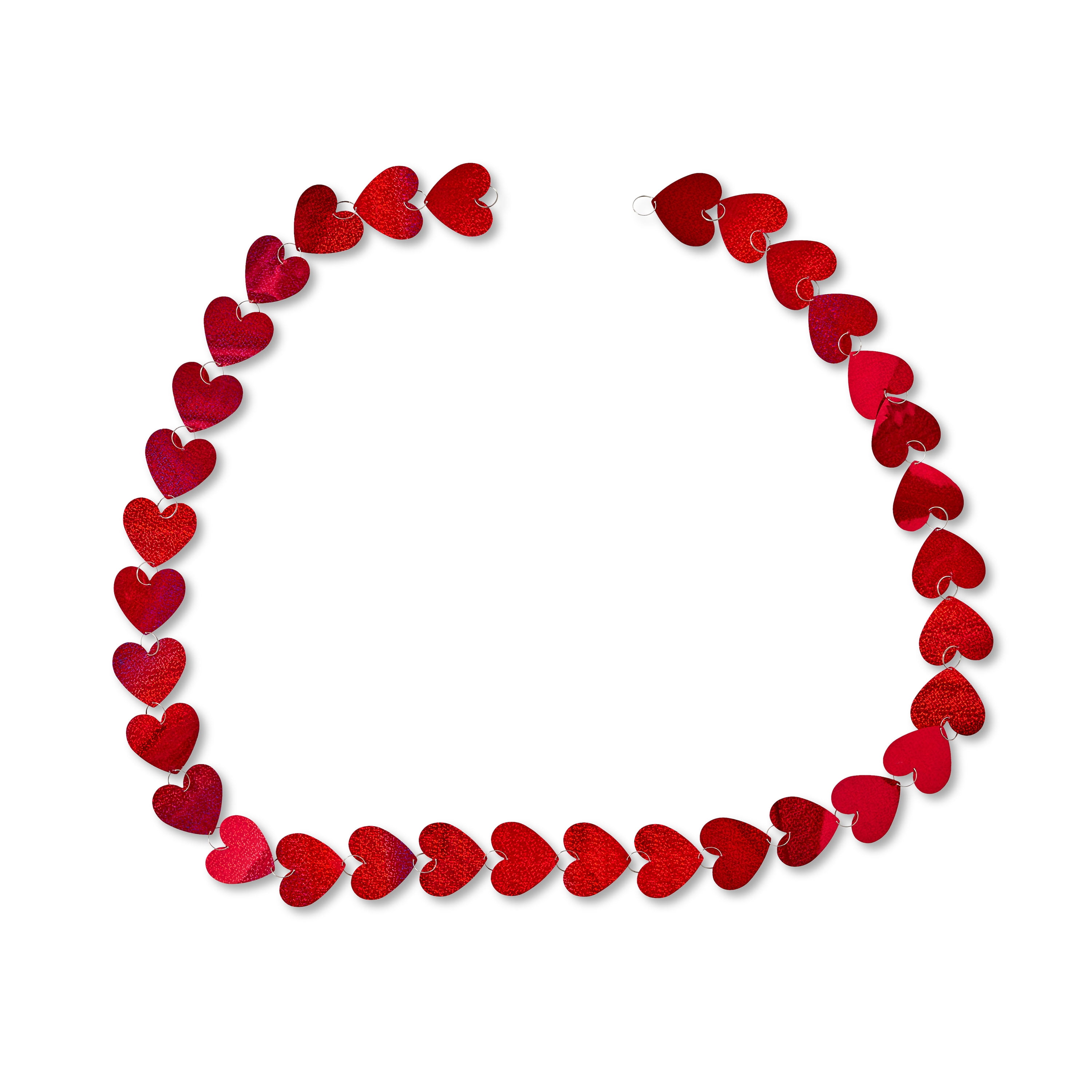 Valentine's Day Holographic Red Heart Chain Garland, 8 ft, by Way To ...