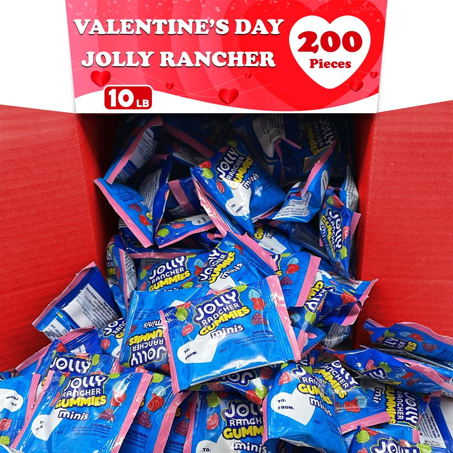 Valentine’s Day Jolly Rancher Gummies Minis - Bulk - 10 Lbs. (Approx ...