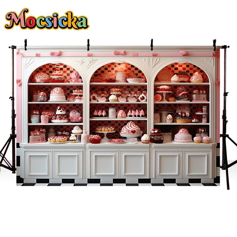 Valentine's Day Kitchen Backdrop Photography Love Cake Romantic ...