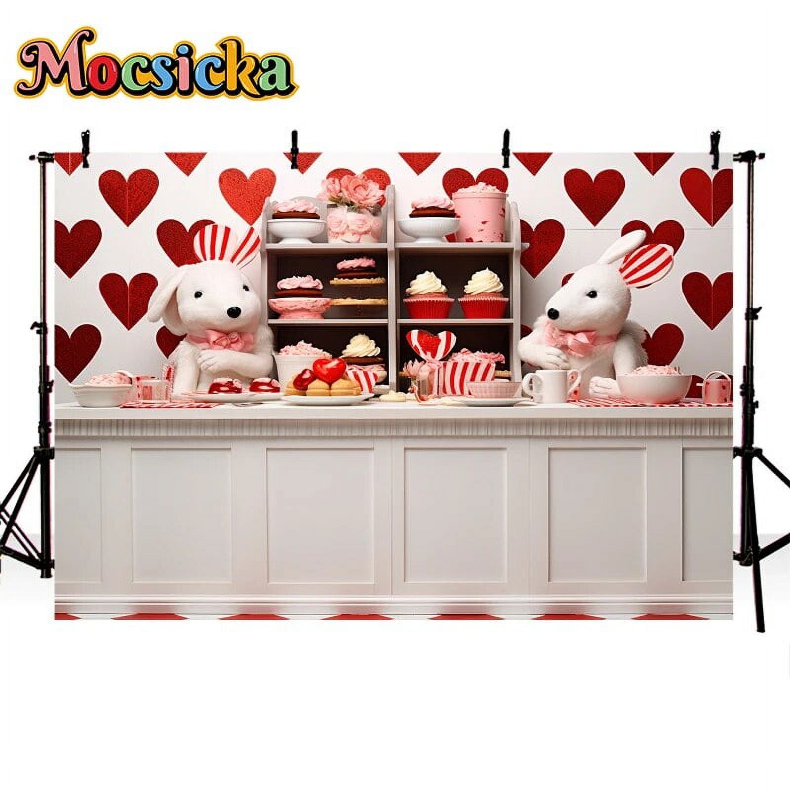 Valentine's Day Kitchen Backdrop Photography Love Cake Romantic ...