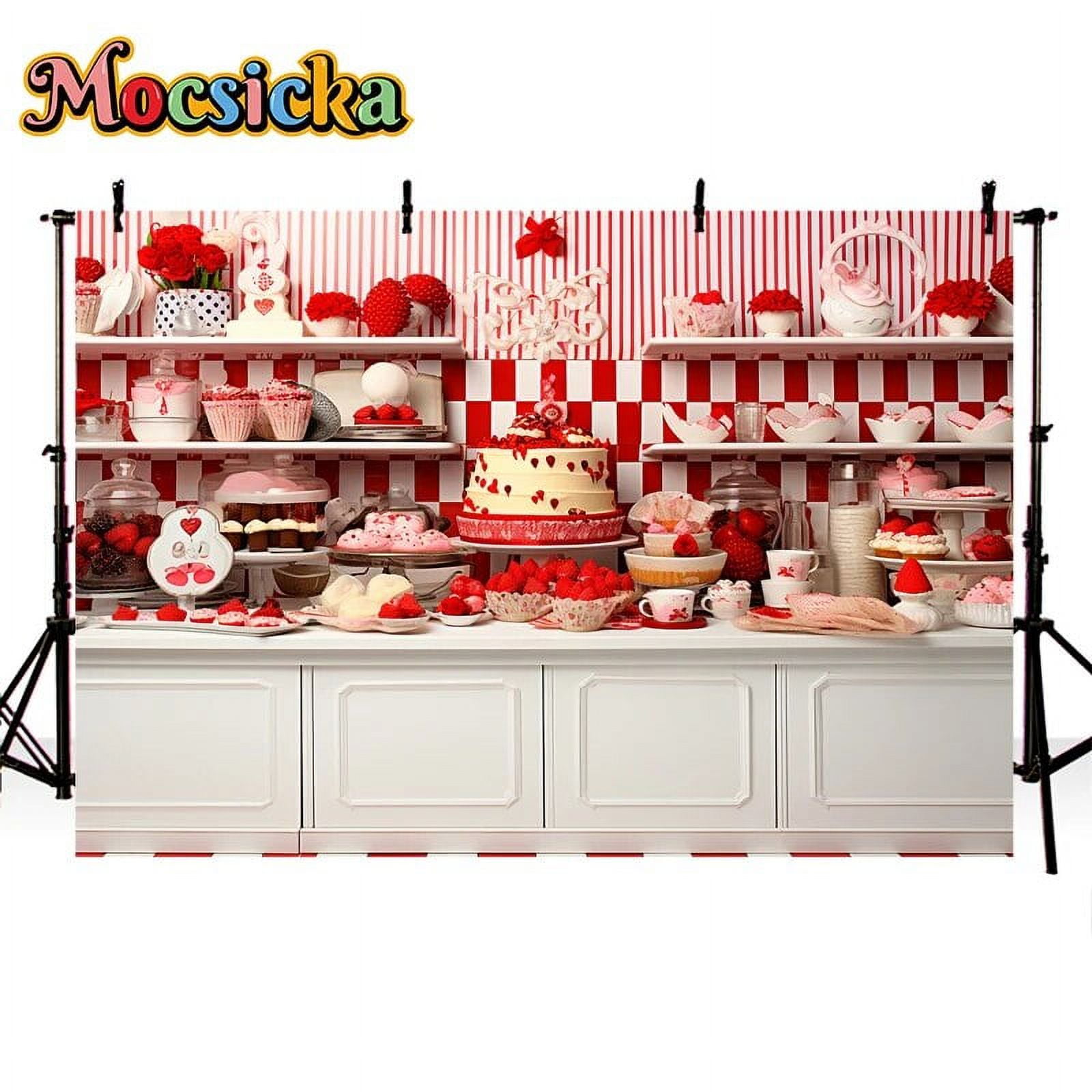 Valentine's Day Kitchen Backdrop Photography Love Cake Romantic ...