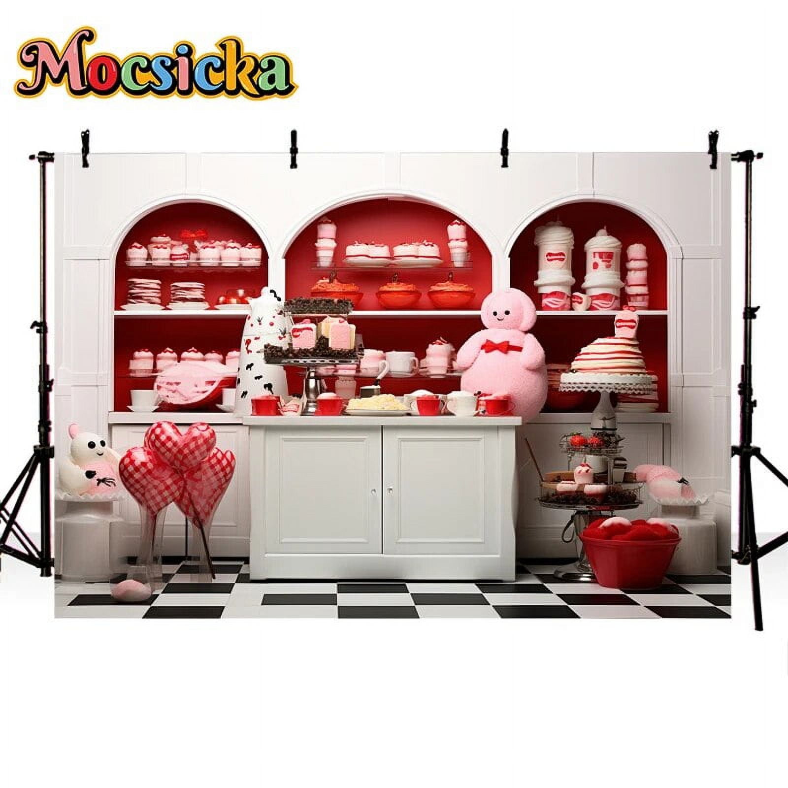Valentine's Day Kitchen Backdrop Photography Love Cake Romantic ...