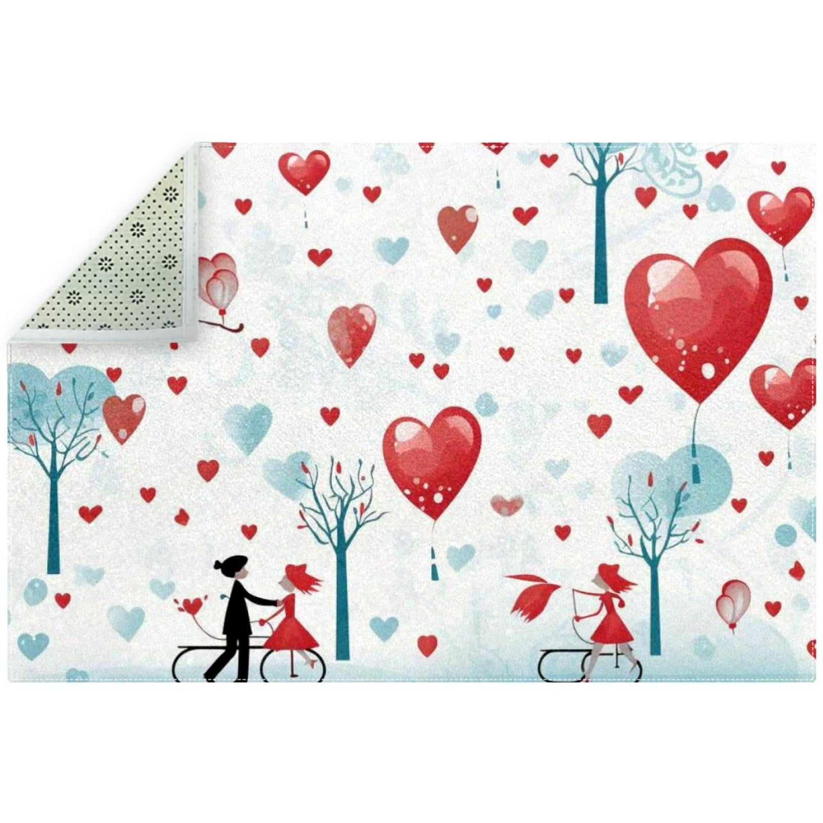 Valentine's Day Kitchen Mat | Comfortable Polyester Floor Mat for ...