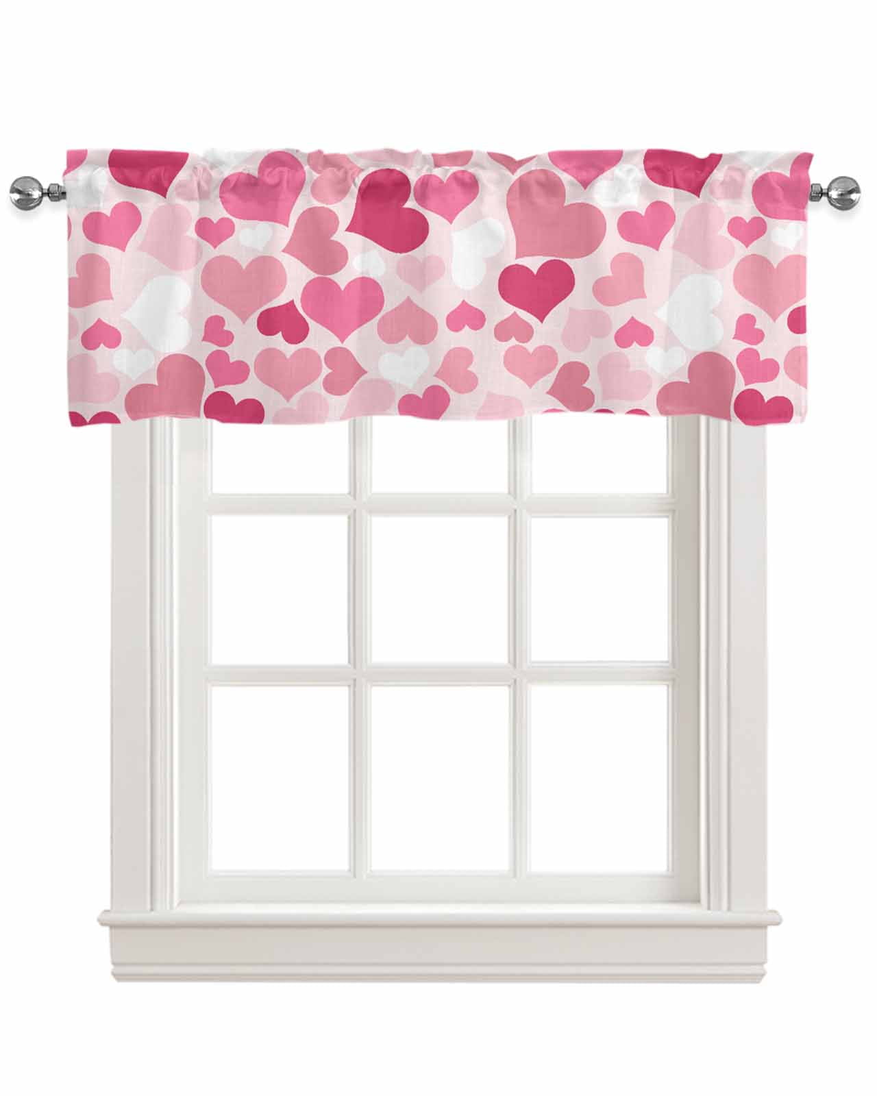 Valentine's Day Linen Curtain Valance for Bedroom/Bathroom/Kitchen ...