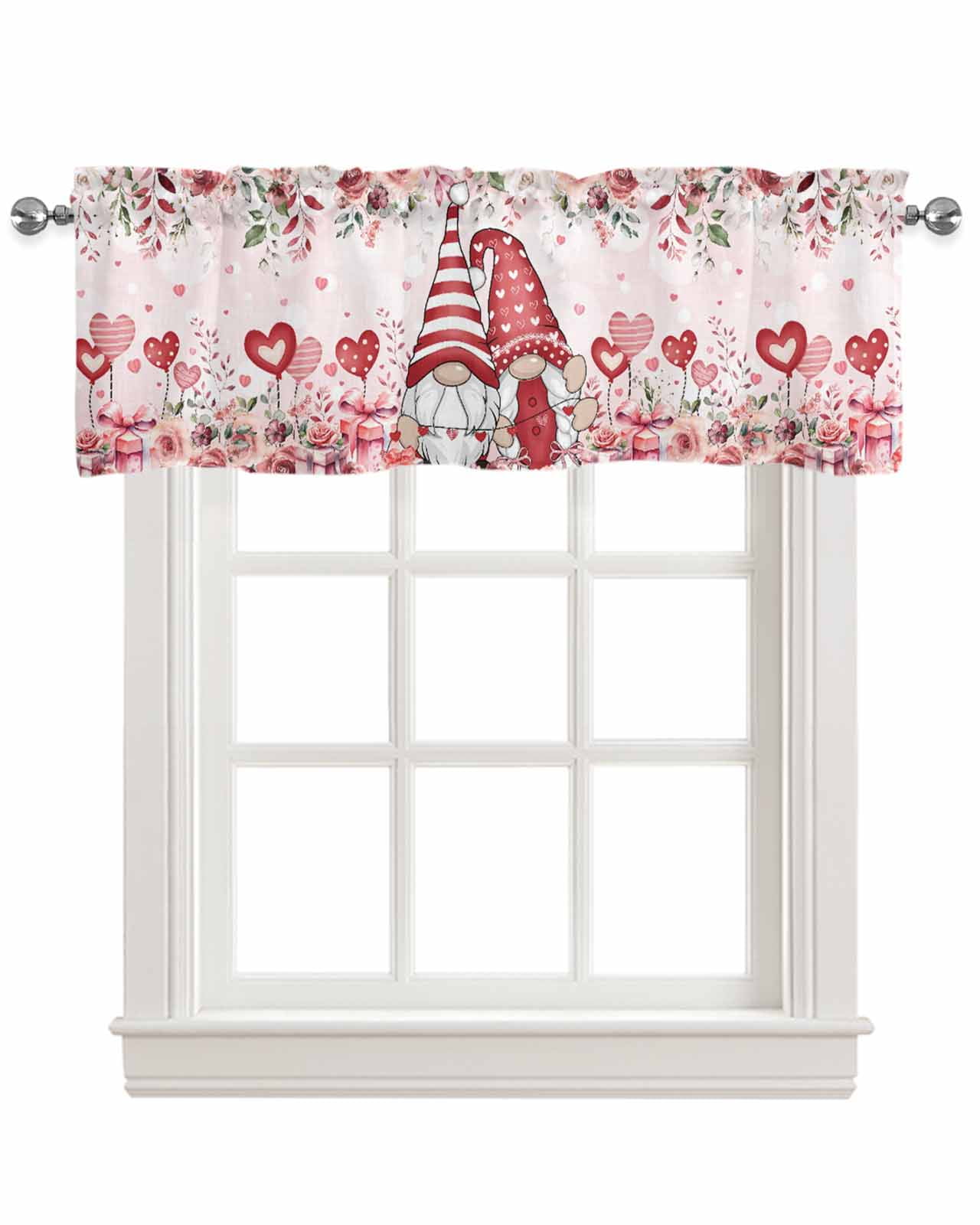 Valentine's Day Linen Curtain Valance for Bedroom/Bathroom/Kitchen ...