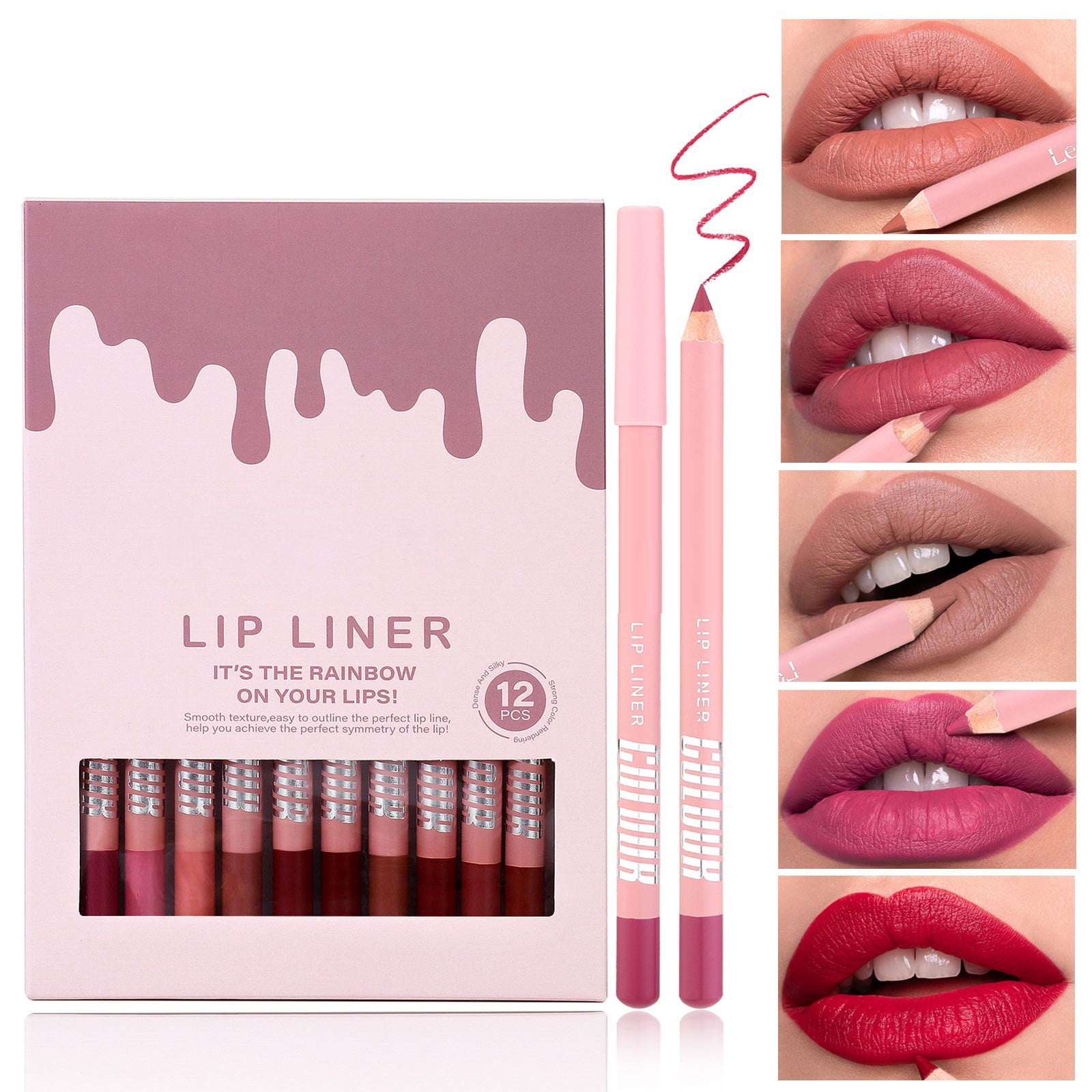 Valentine's Day Lip Liners Set Hot Sale! Women Lip Liners 12 Color Lip ...
