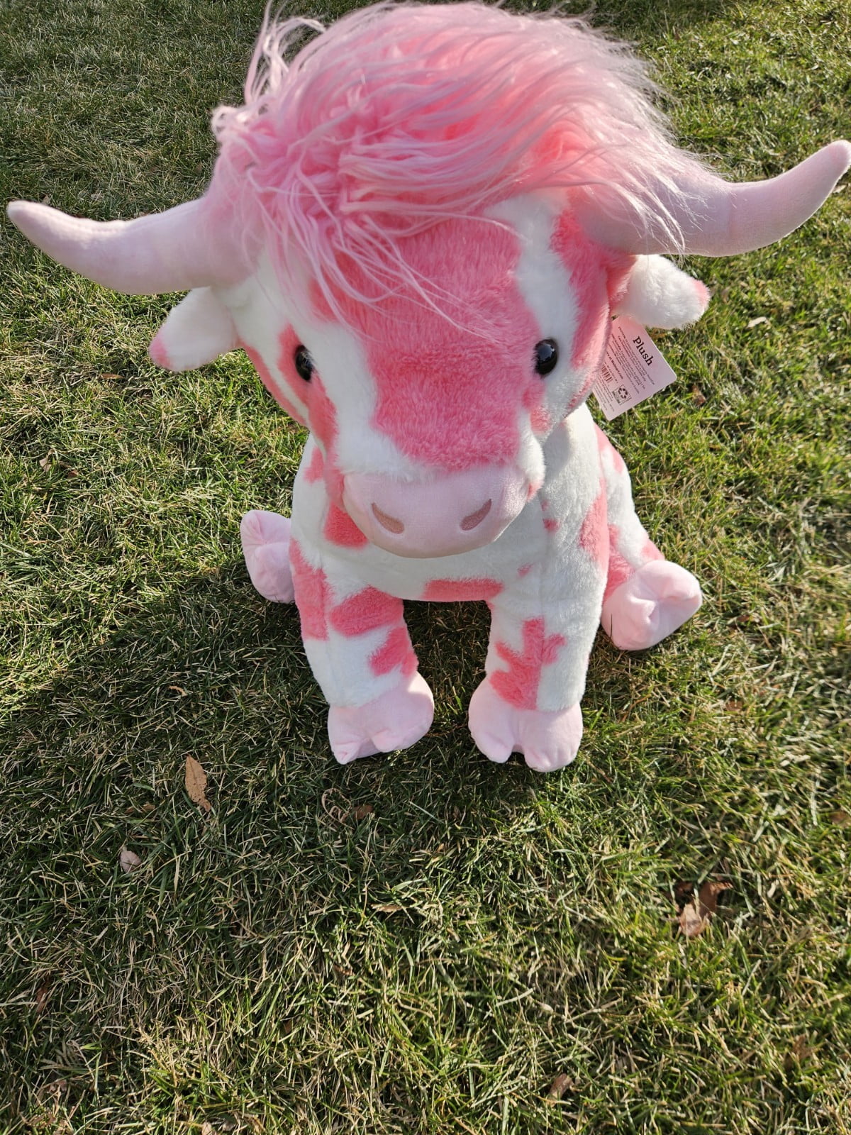 Valentine's Day Longhorn Cow Plush Pink 14", Super Soft and Cute Pink ...