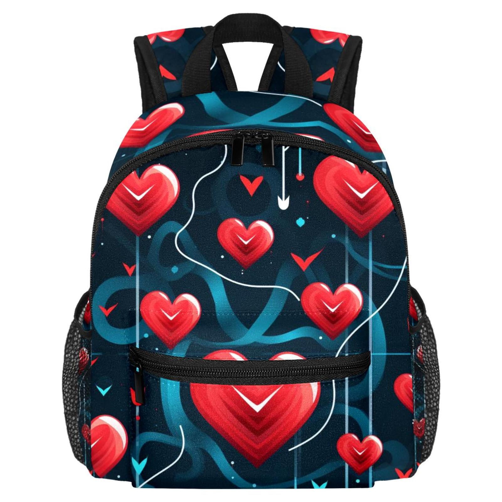 Valentine's Day Love ECG Diaper Backpack with Adjustable Shoulder Strap ...