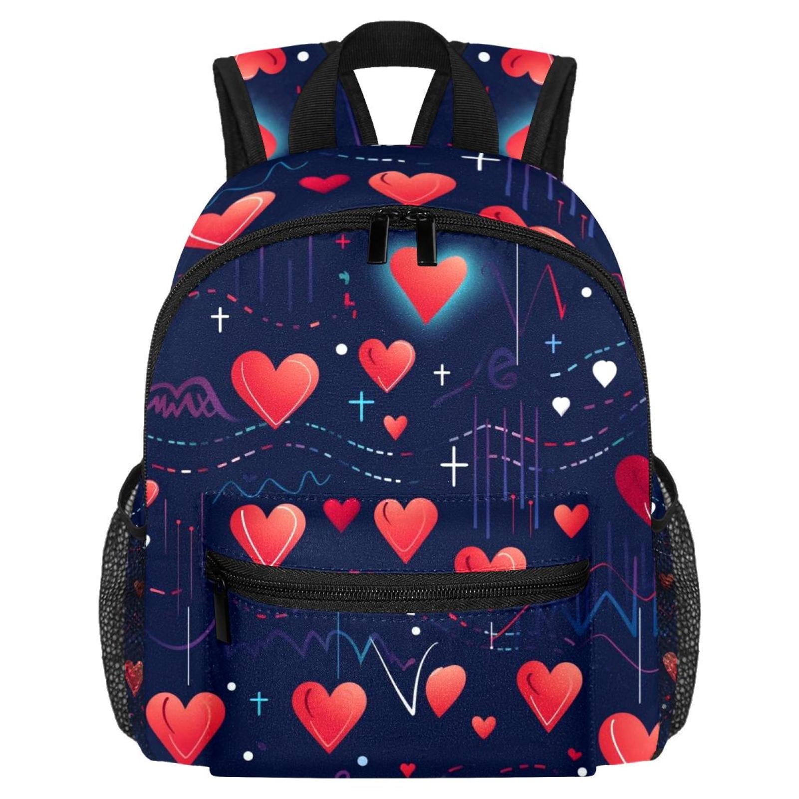 Valentine's Day Love ECG Girls Backpack Laptop Bag Small Women's ...