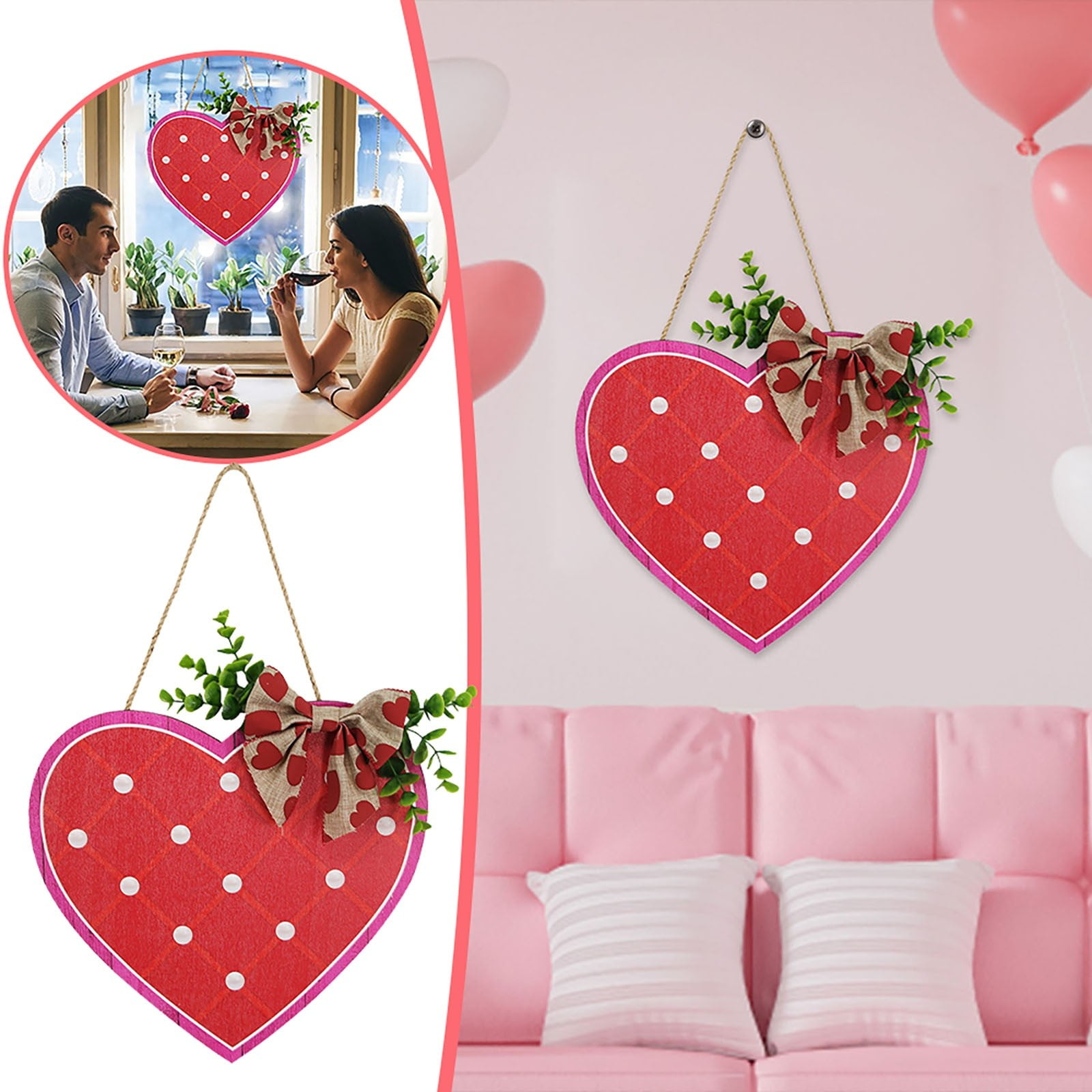 Valentine's Day Love Front Door Sign Heart Welcome Sign Wall Pediments ...