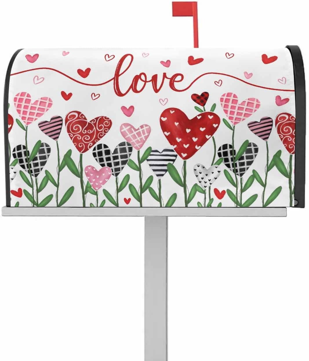Valentine''s Day Love Tree Mailbox Cover Magnetic Mailbox Wraps,Red ...