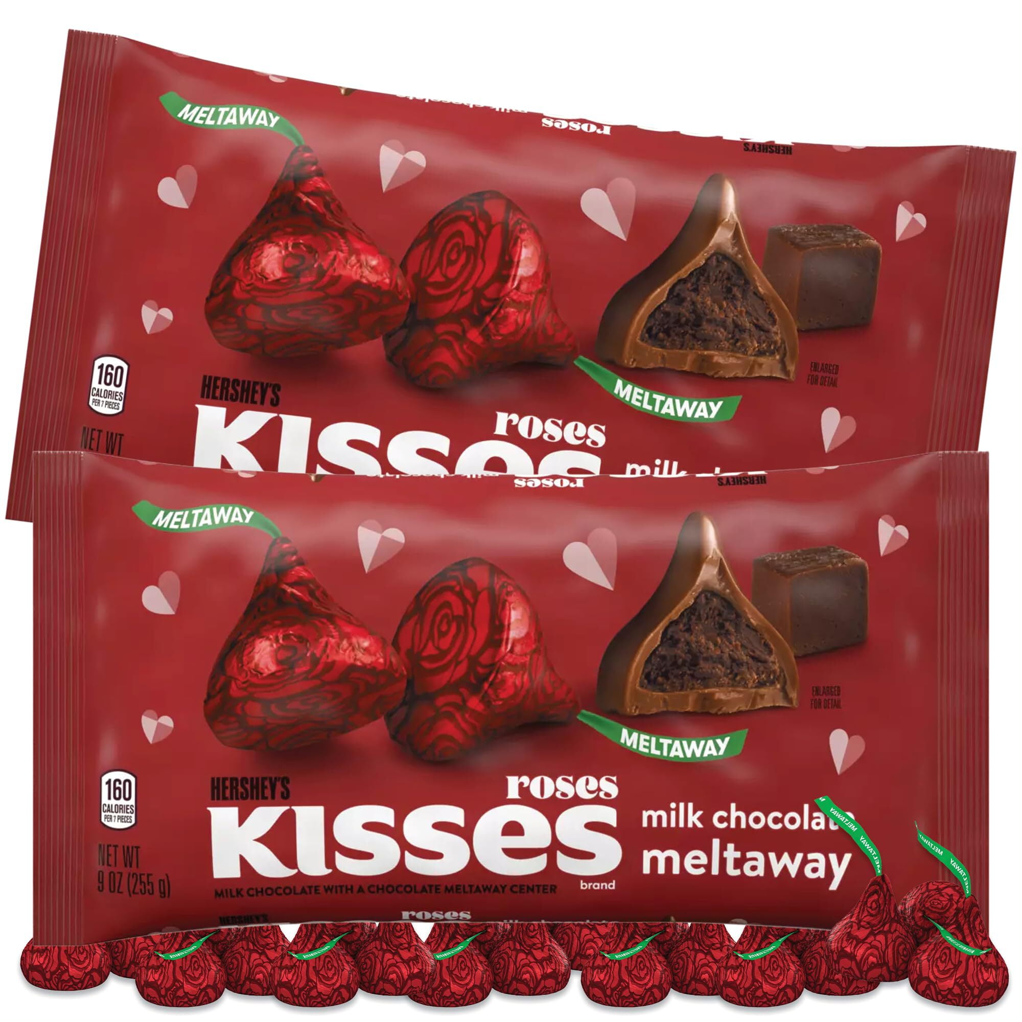 Valentine's Day Meltaway Chocolate Rose Candy Drops 2 x 9oz Bags. Rose Chocolate, Chocolate ...