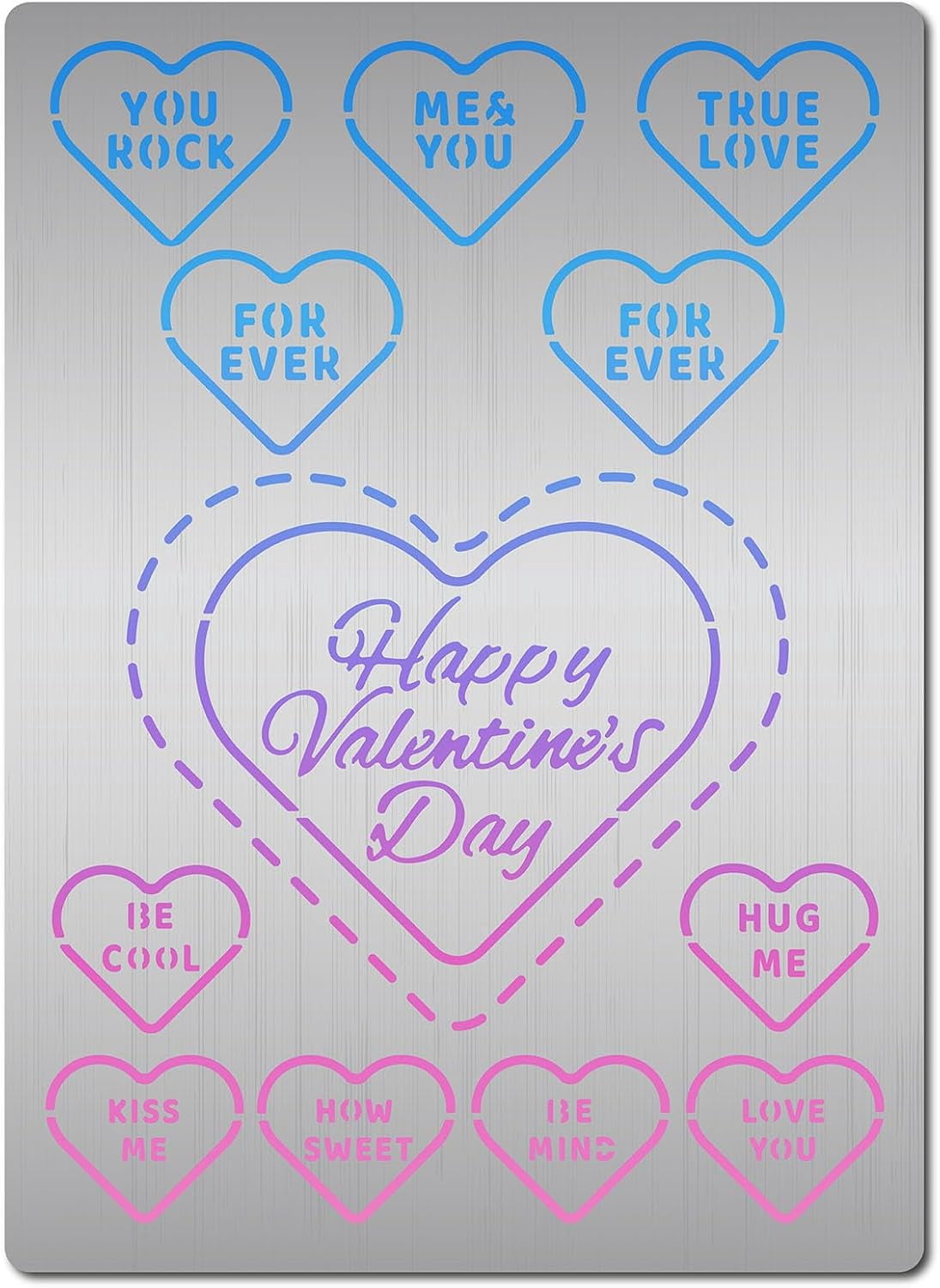 Valentine's Day Metal Stencils Heart Love Drawing Painting Templates ...