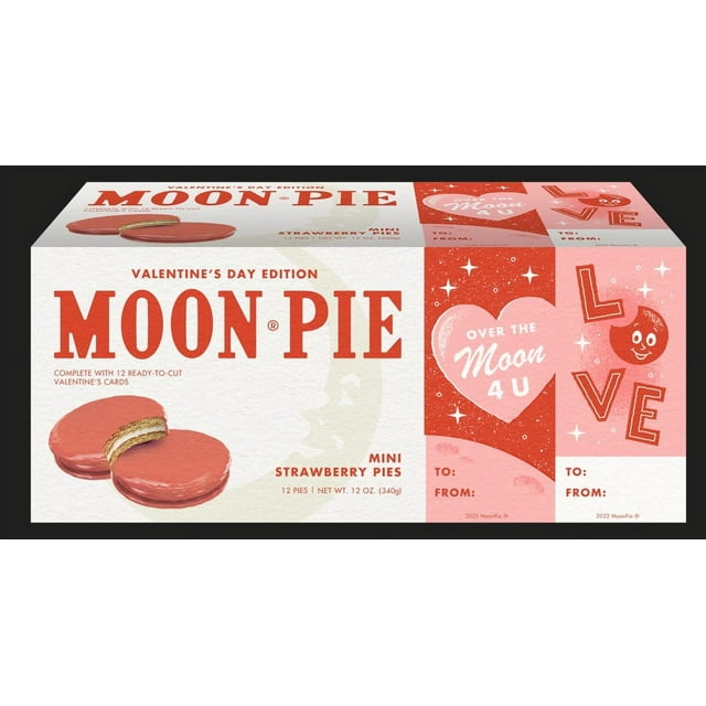 Valentine's Day Moon Pie Mini Strawberry Marshmallow Sandwiches, 1 Oz ...