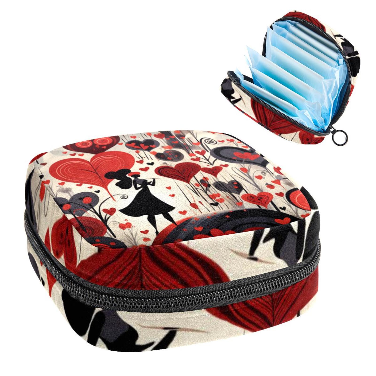 Valentine's Day Period Pouch: Stylish Sanitary Napkin Bag, Travel Pouch ...