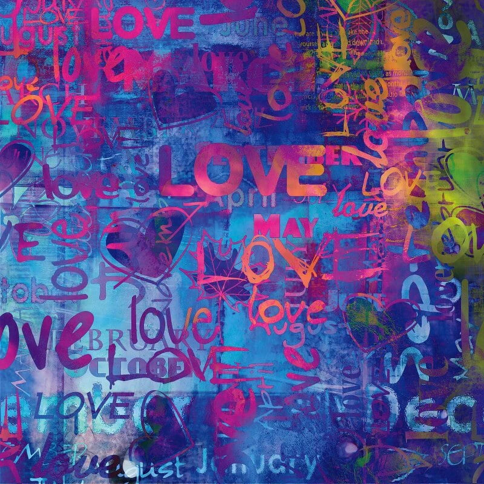 Valentine's Day Photo Backdrops Love Heart Pattern Letter Graffiti ...