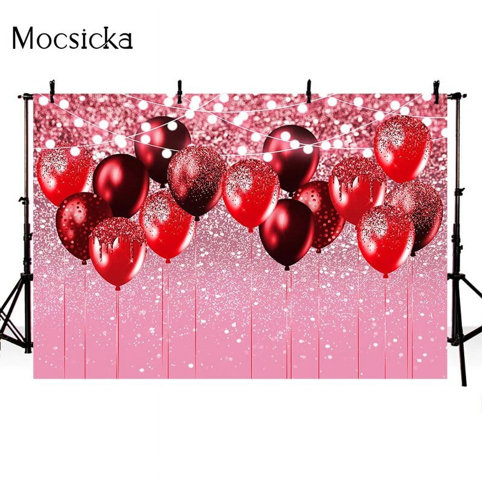 Valentine's Day Photocall Backdrop Love Heart Light Bokeh Red Balloon ...