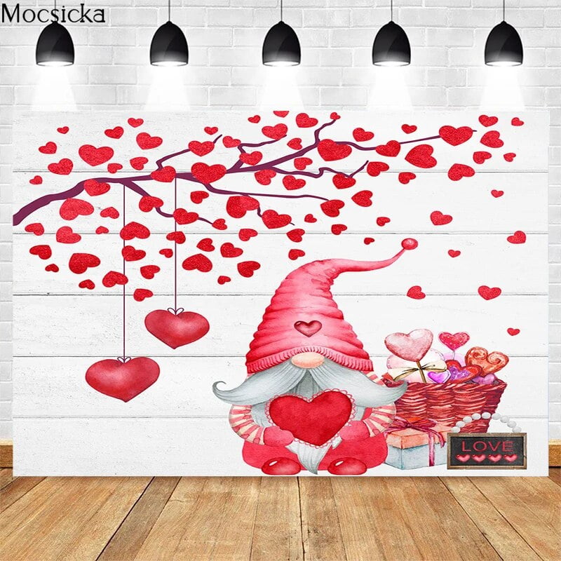 Valentine's Day Photography Background Dwarf Love Gift Decoration Props ...