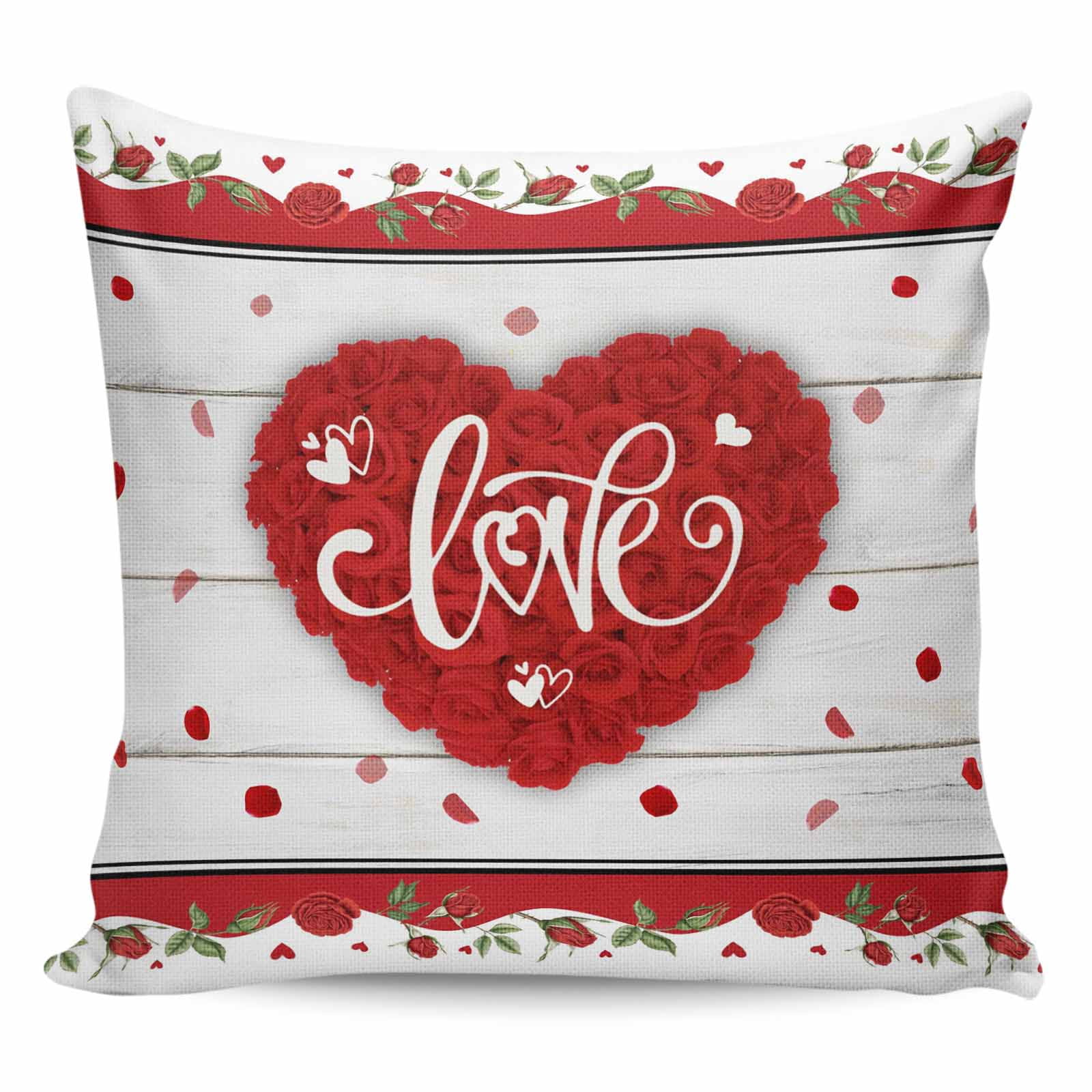 Valentine's Day Pillow Covers 20x20 Inch Decorative Throw Pillow Cover ...