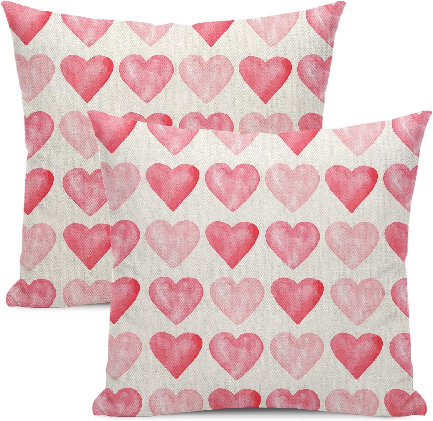 Valentine's Day Pillow Covers 20x20 Set of 2 Pink Love Heart Throw ...