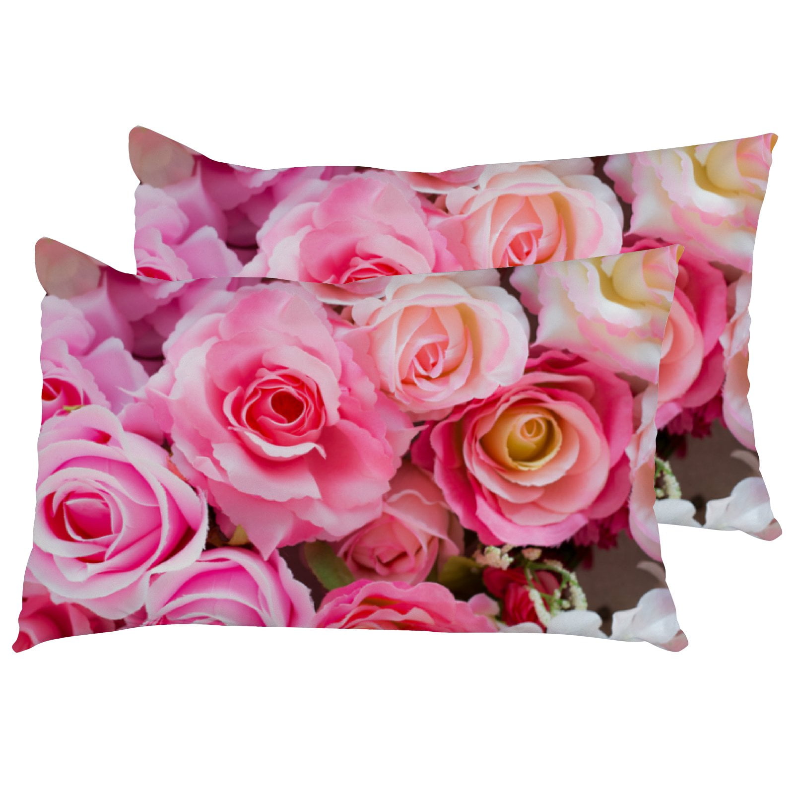 Valentine's Day Pillow Covers Set of 2, Soft Color Roses Pillow Cases ...