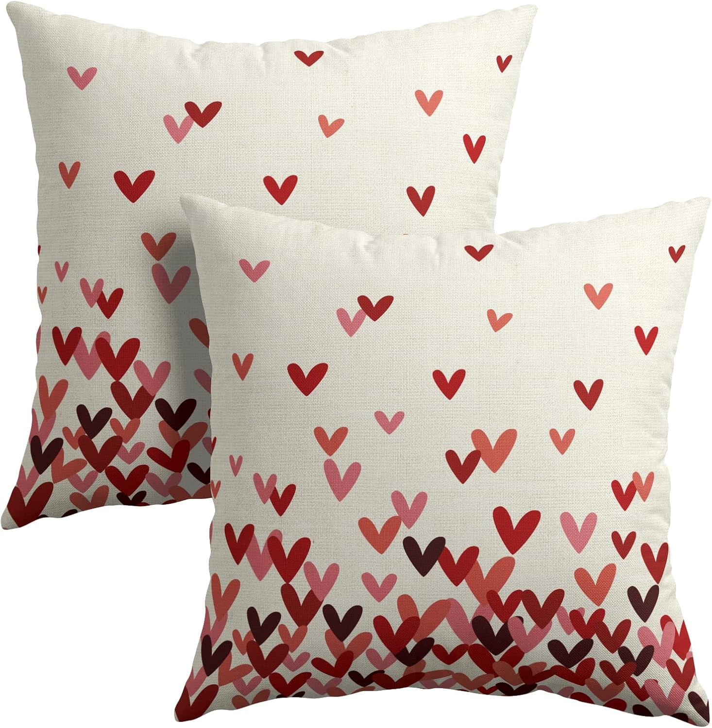 Valentine‘s Day Pillowcase Set of 2 20x20 in Fall Down Red Pink Love ...