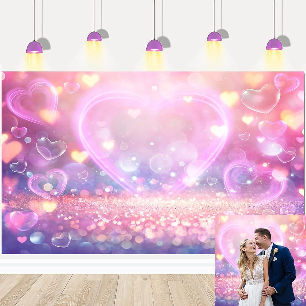 Valentine's Day Pink Heart Backdrops Early 2000s Valentines Day Love ...