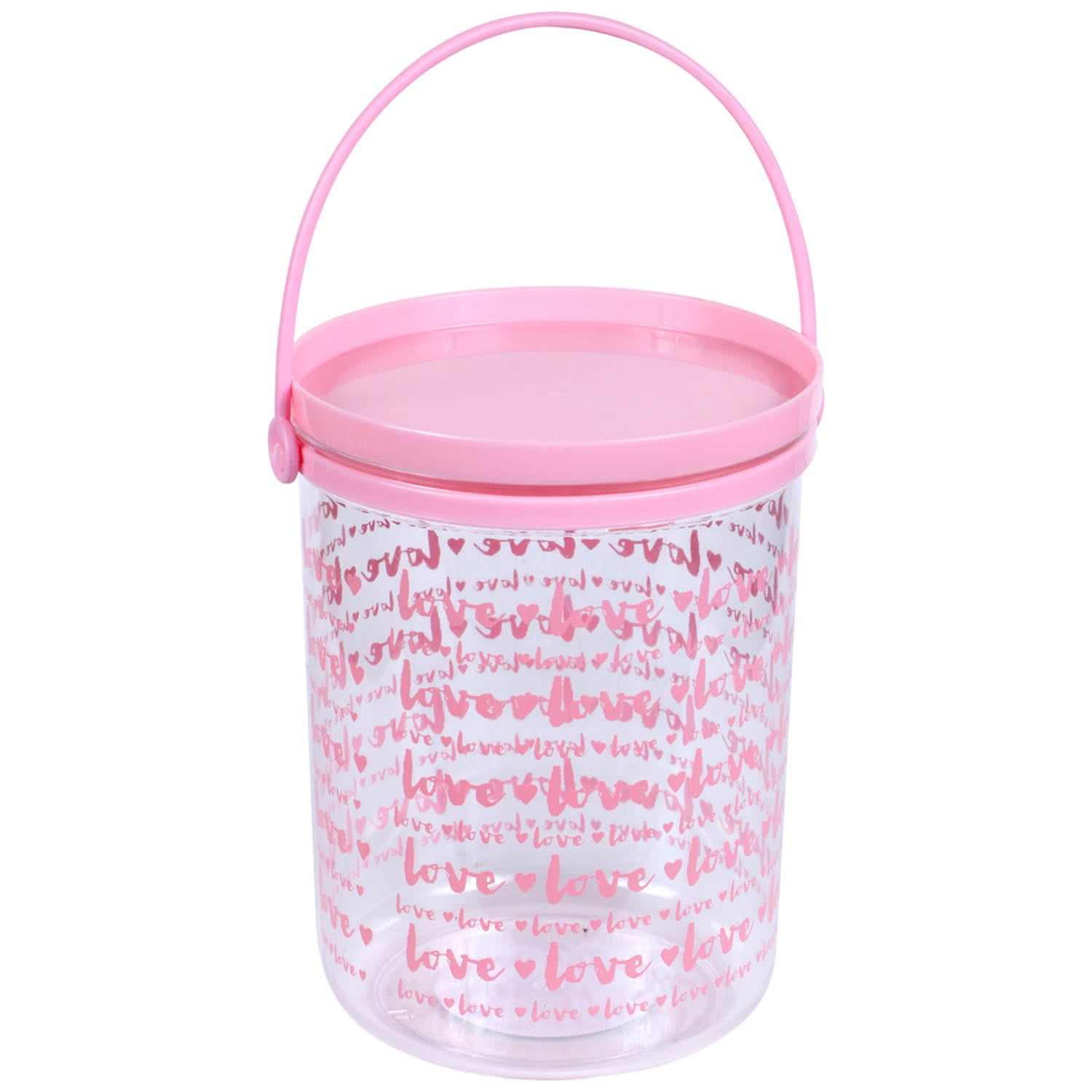 Valentine's Day Pink Love Themed Plastic Buckets with Lids 5.25x4.00 in ...