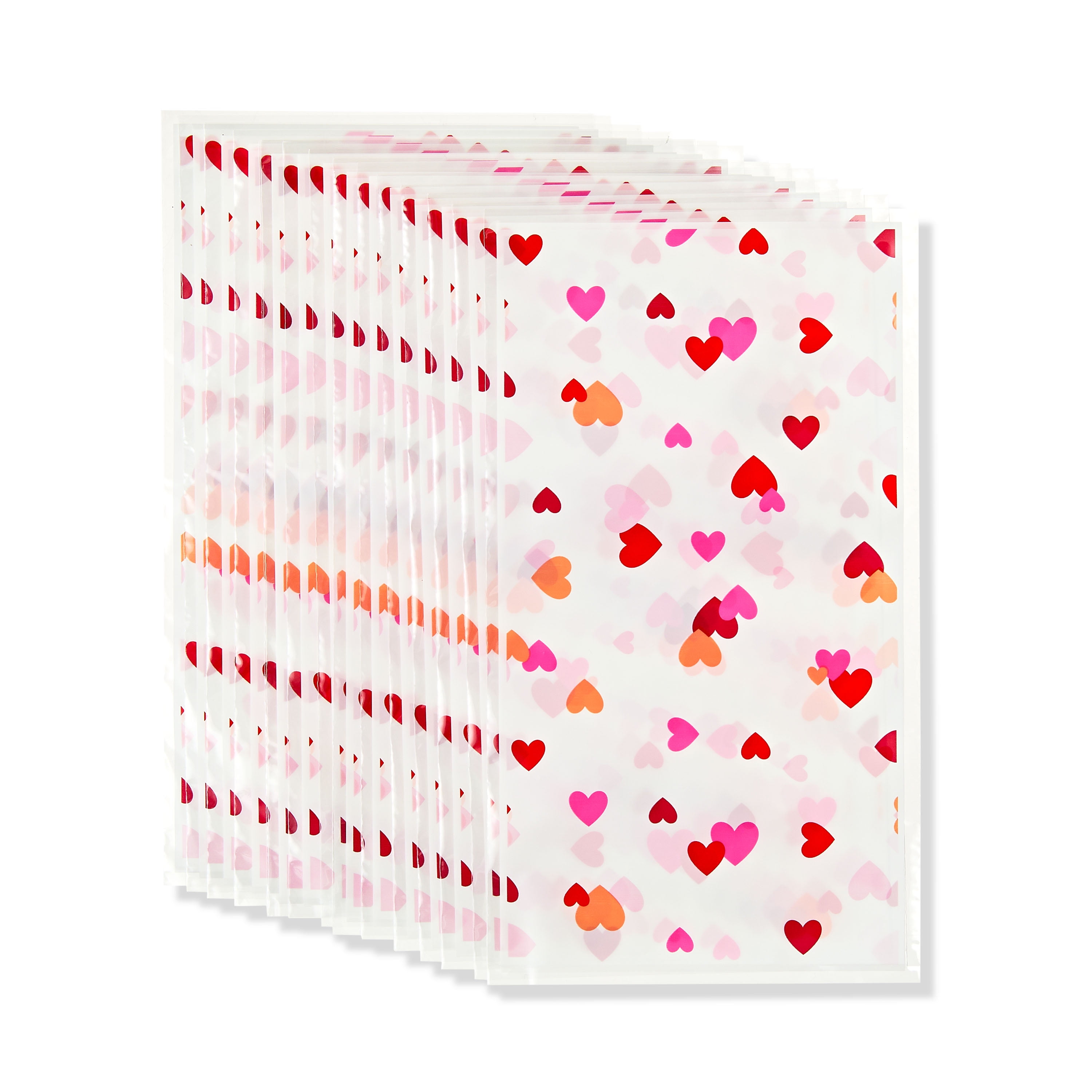 Valentine's Day Pink, Red and White Hearts Treat Bags with Twist Ties ...
