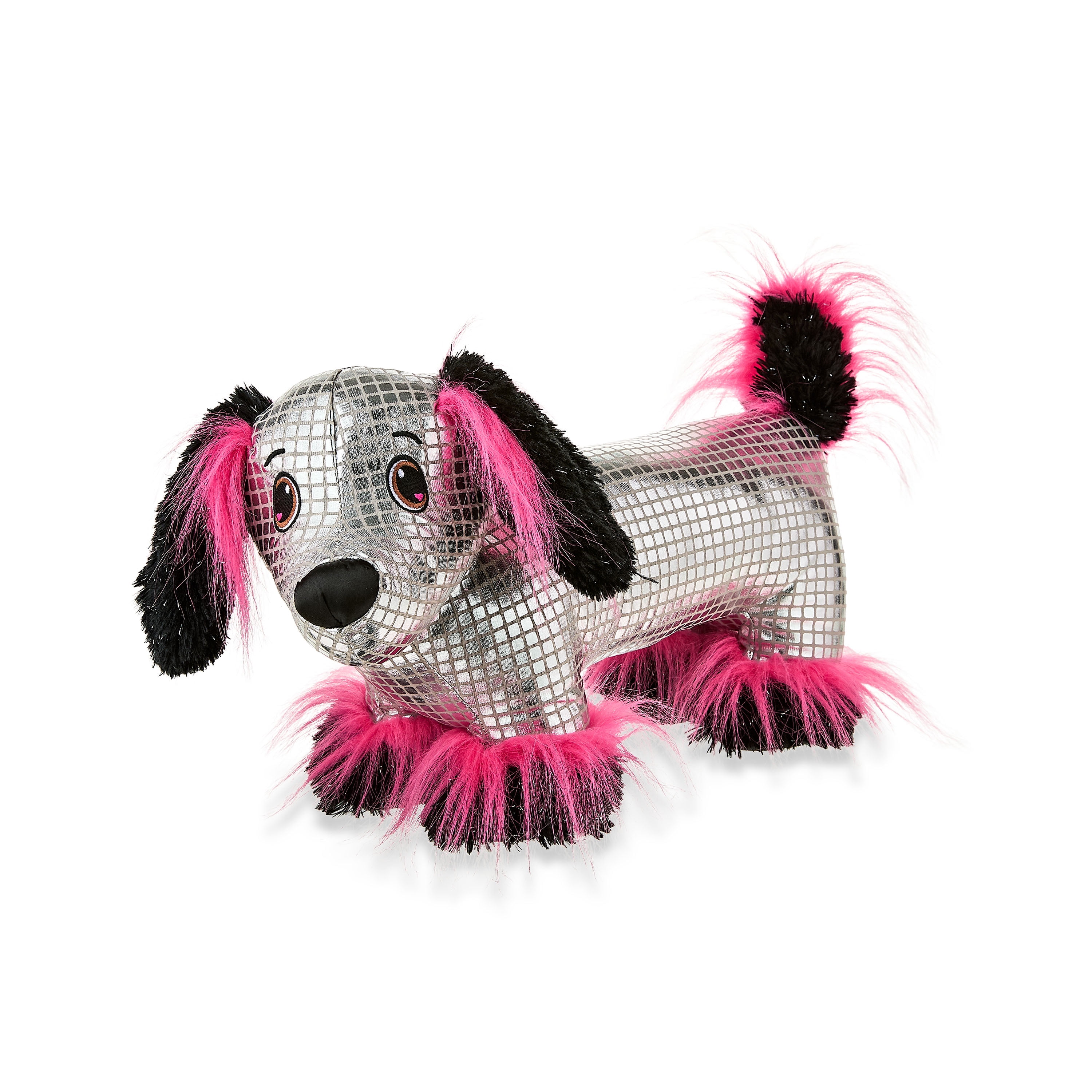Valentine's Day Pink & Silver Disco Dachshund Plush, 10.5 in, by Way To ...