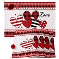 Valentine's Day Placemats Set of 6, Striped Love Heart Place Mats Red ...