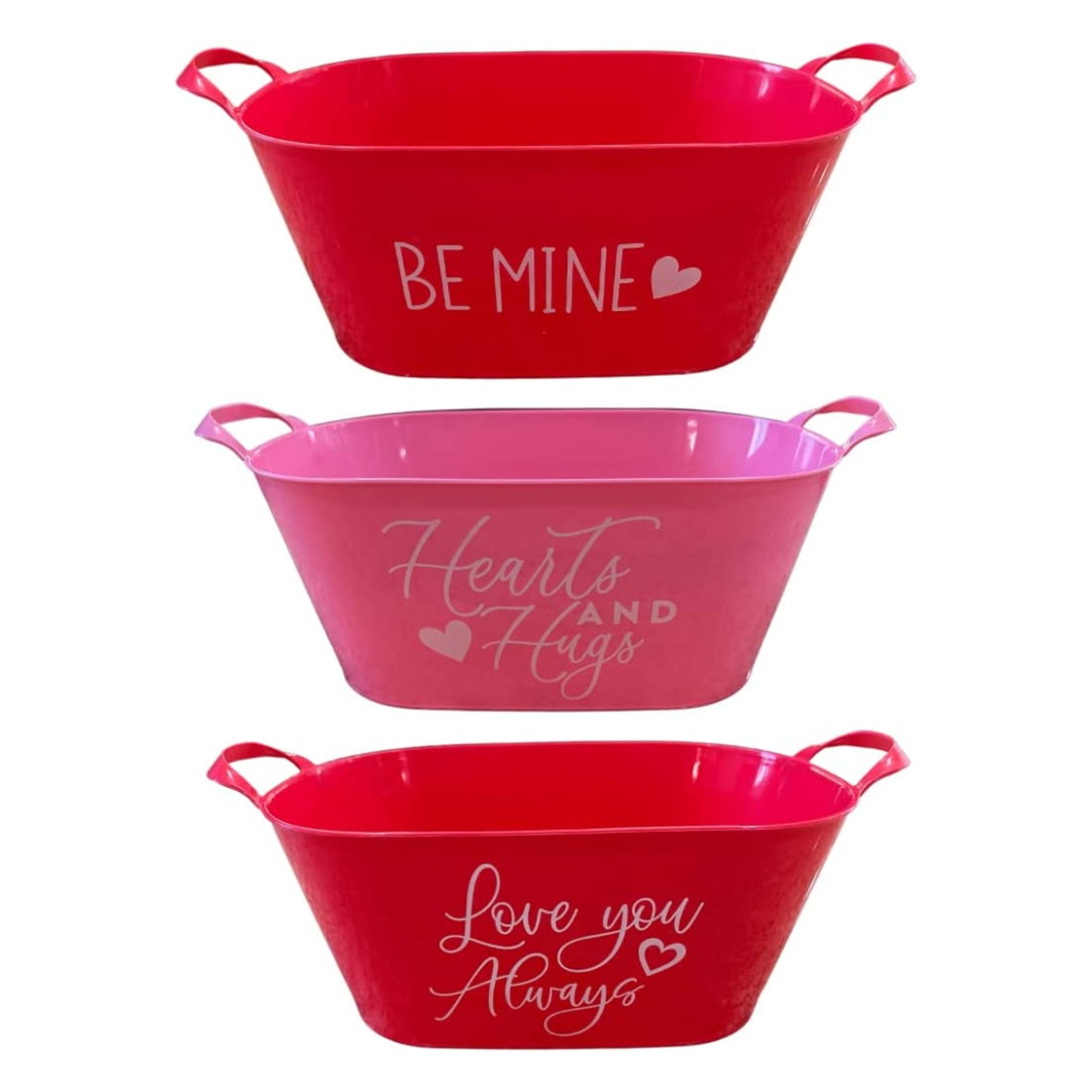 Valentine's Day Love Gift Basket, Heart Fill Empty Pail, 13 in. Plastic ...